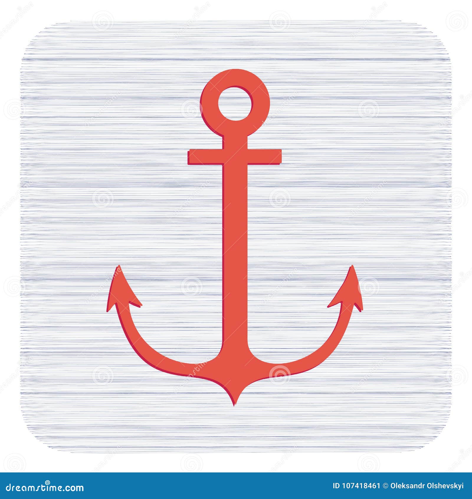 Nautical anchor icon stock vector. Illustration of antique - 107418461