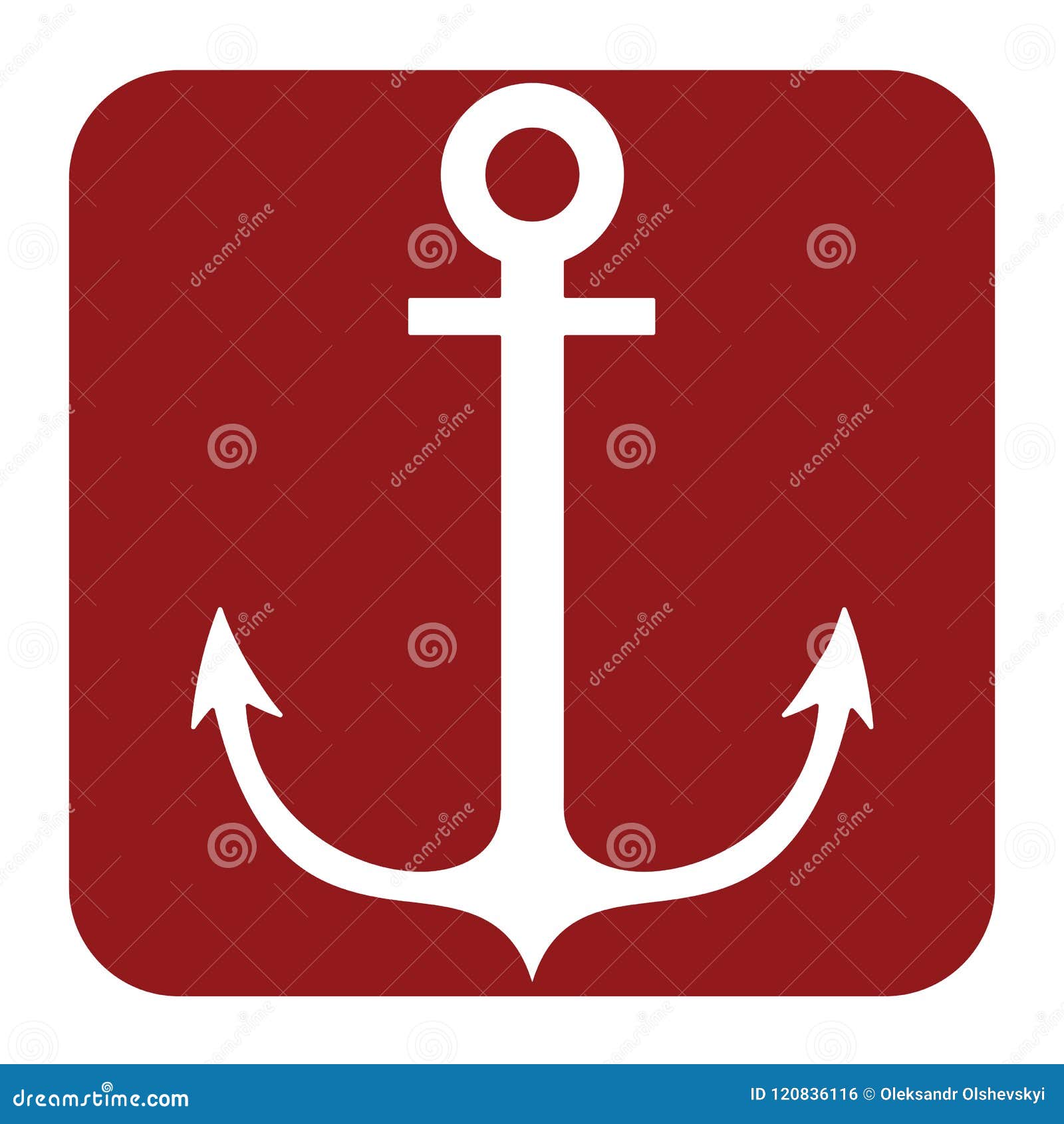 Nautical anchor icon stock vector. Illustration of object - 120836116