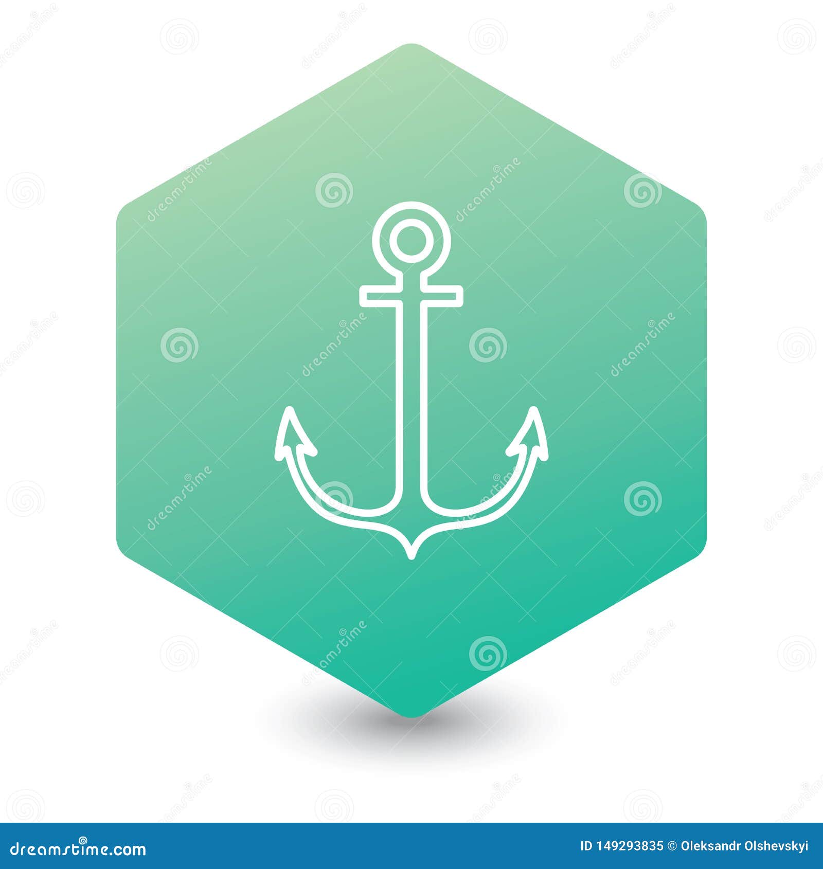 Nautical anchor icon stock vector. Illustration of antique - 149293835
