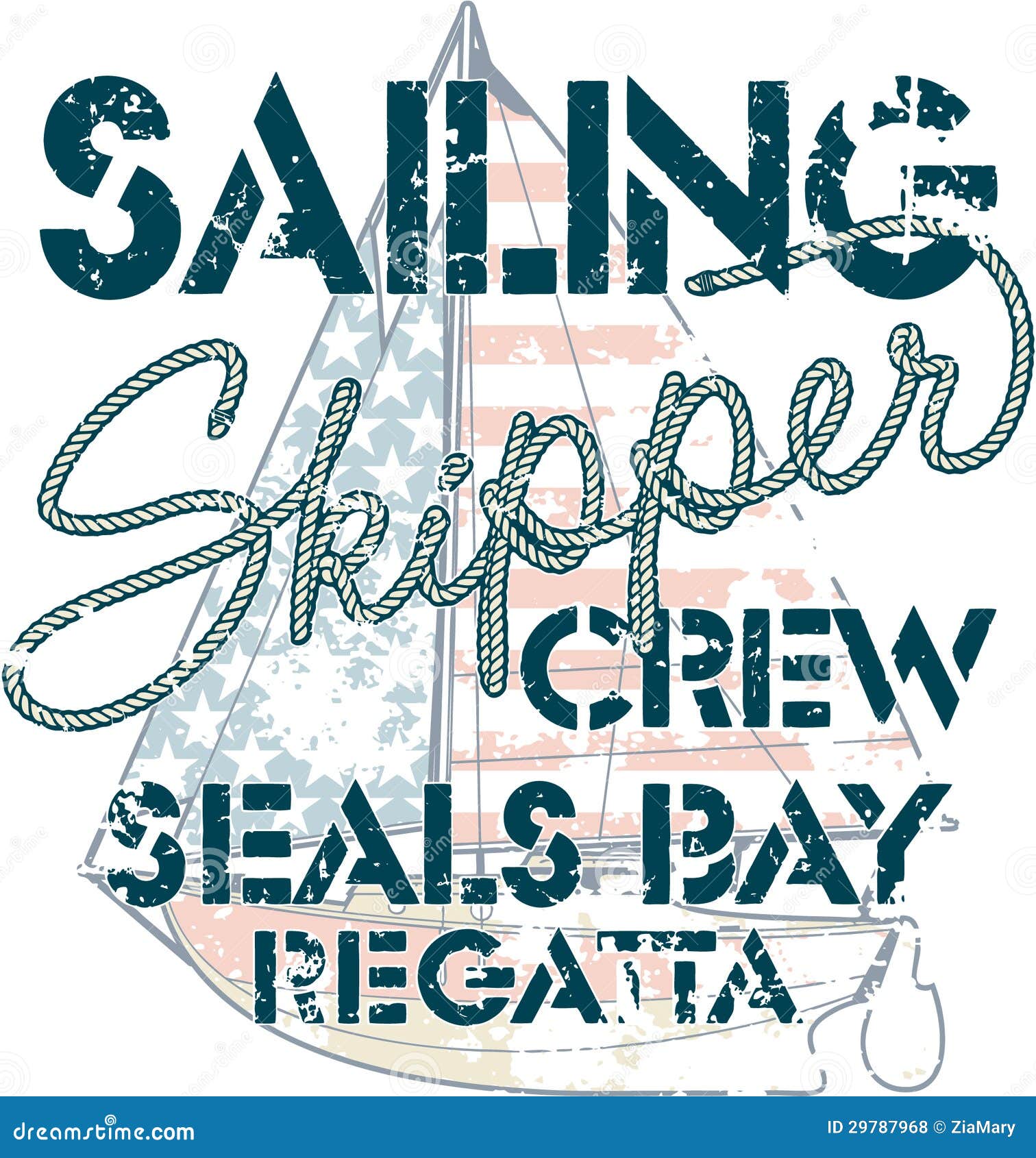 Sailing crew stock vector. Illustration of sail, blue - 29787968