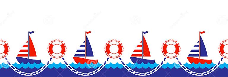 Nautical border stock vector. Illustration of float, beach - 20689453