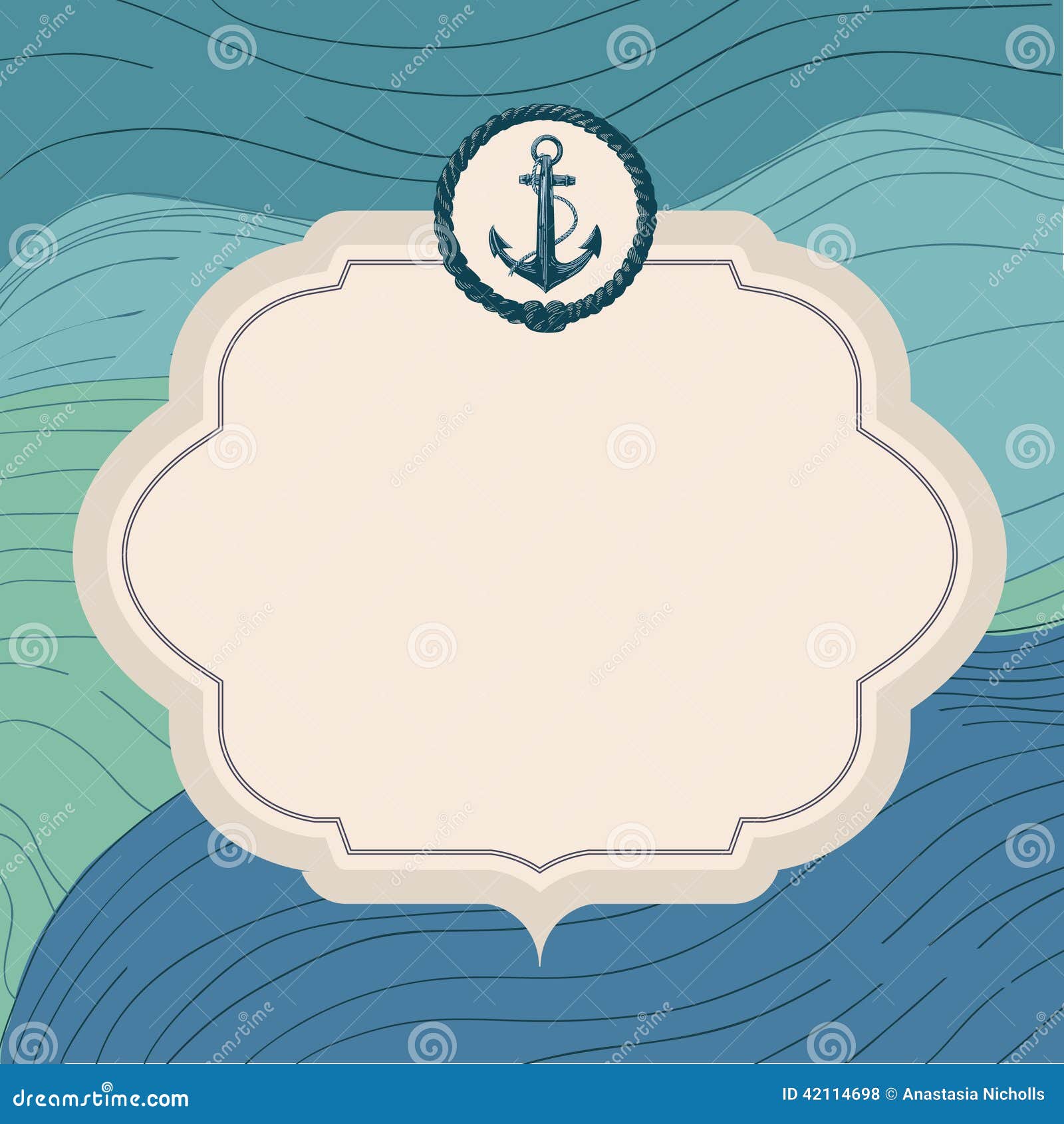 Nautical card design stock vector. Illustration of ship - 42114698
