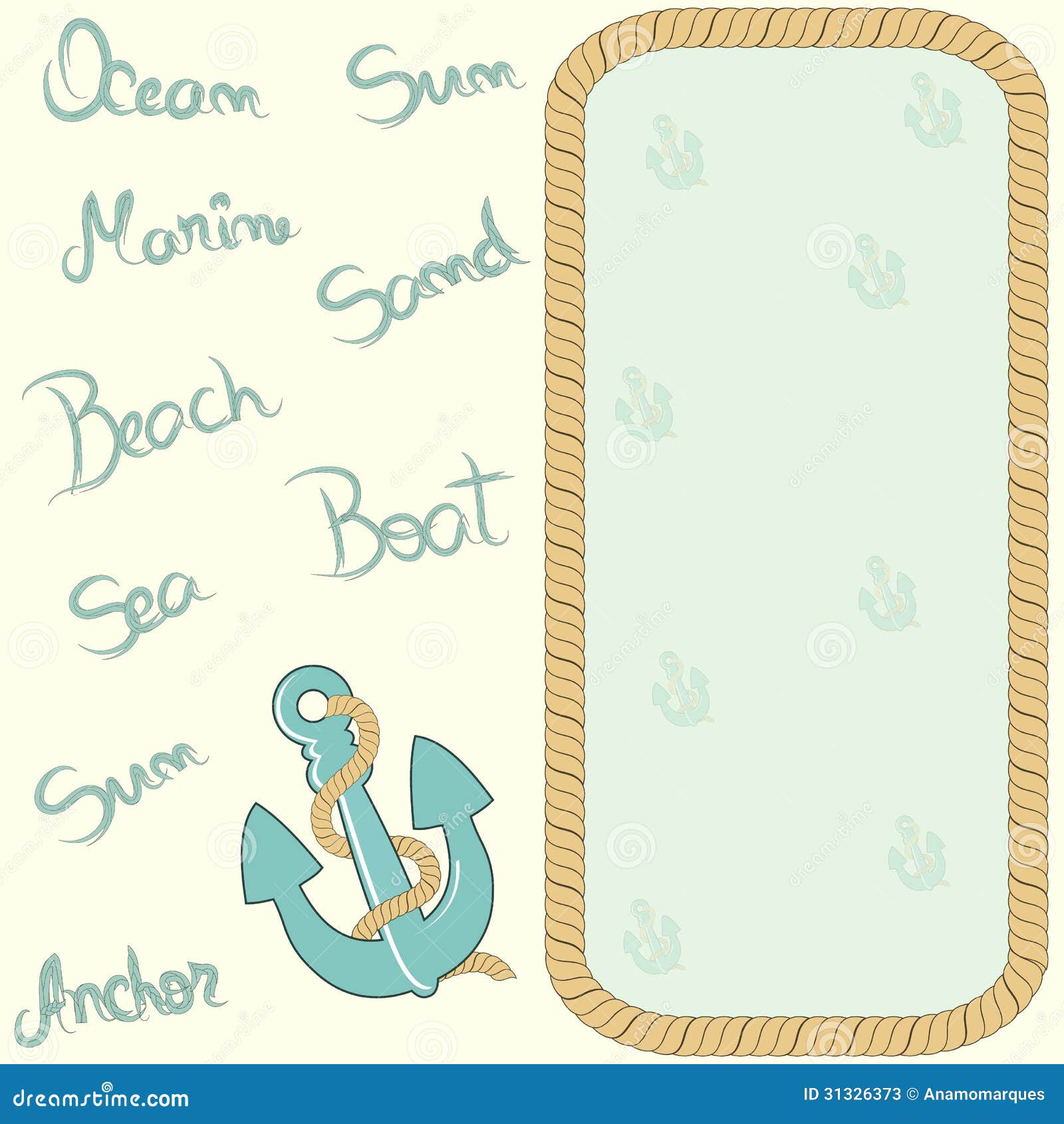 Nautical card stock vector. Illustration of scrap, blue - 31326373