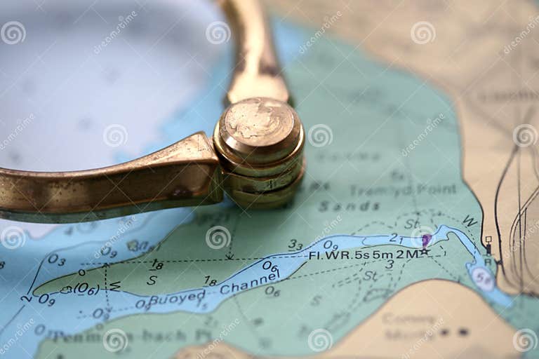 Nautical Chart with Dividers Stock Photo - Image of dividers, steer ...