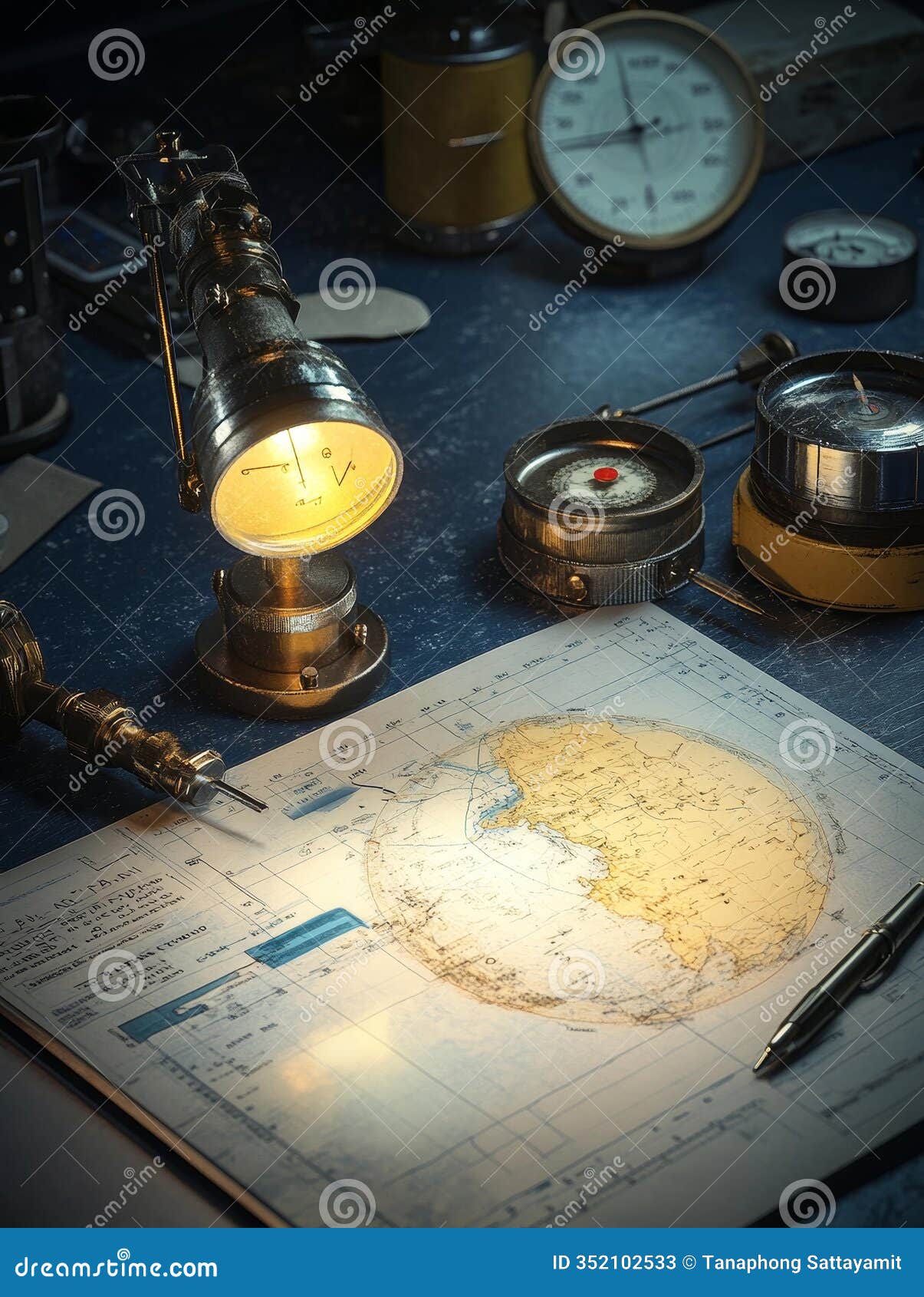 Nautical Chart Study Exploration Navigation Adventure Discovery Journey ...