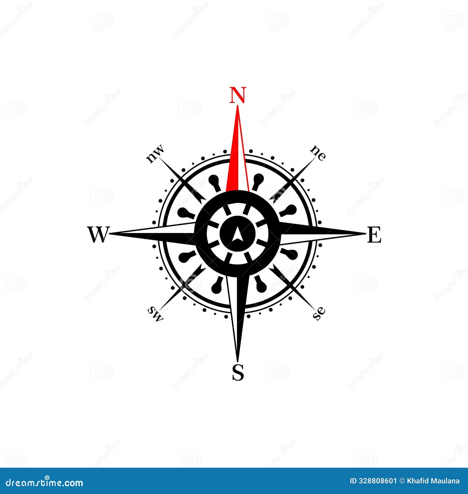 Nautical Compass Icon Isolated on White Background. Design Elements for ...