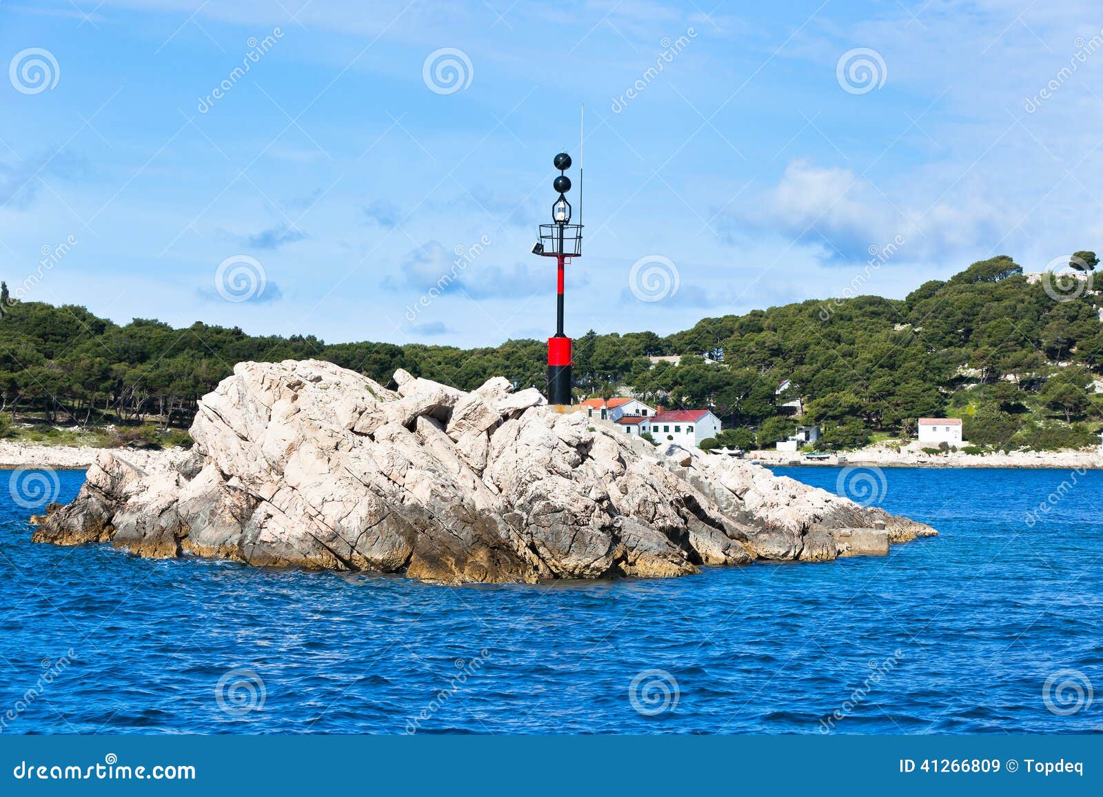 Nautical Danger Sign on a Rock in the Sea Stock Image - Image of safety ...