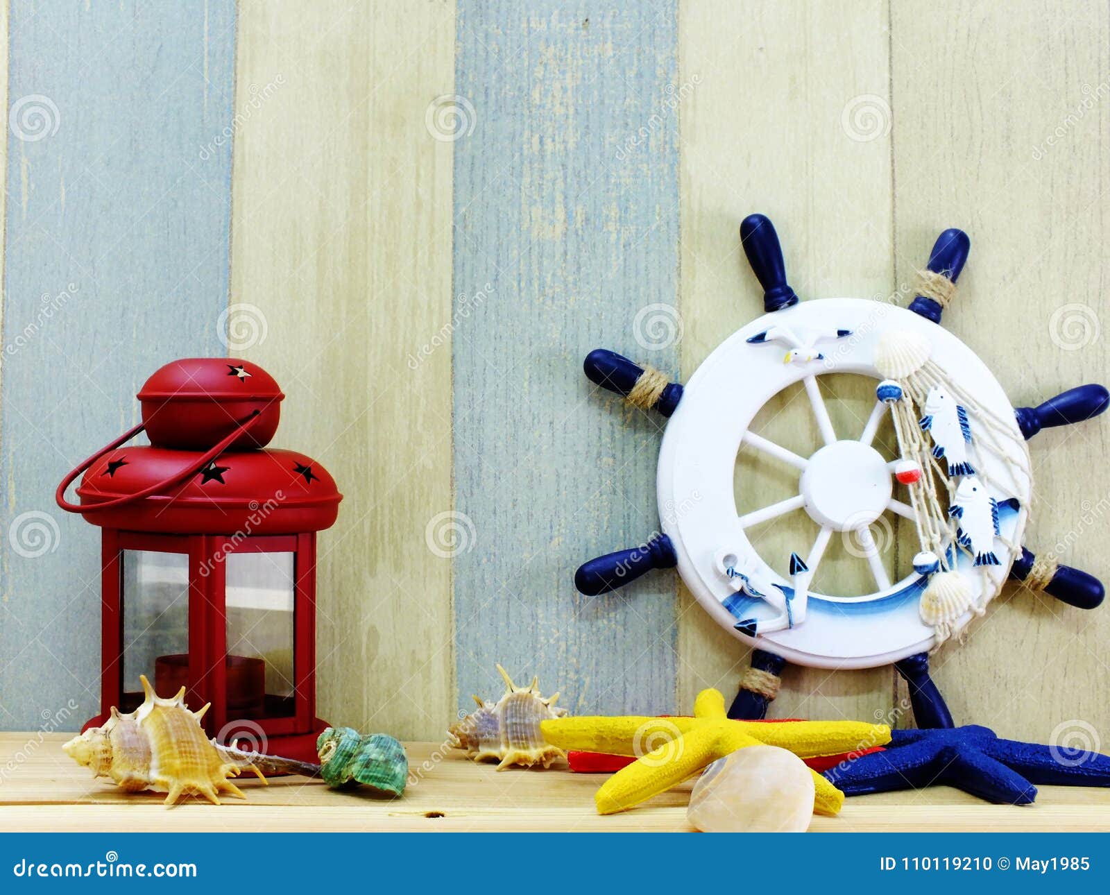 Nautical Concept with Marine Life Style Objects with Space Background ...
