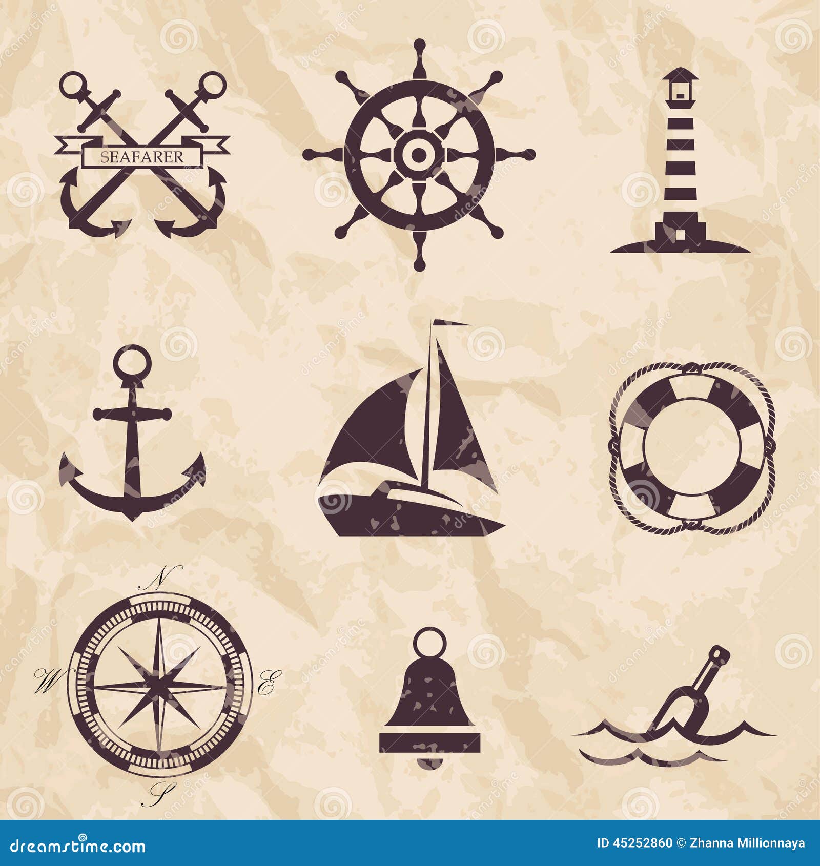 Nautical design elements stock vector. Illustration of nautical - 45252860