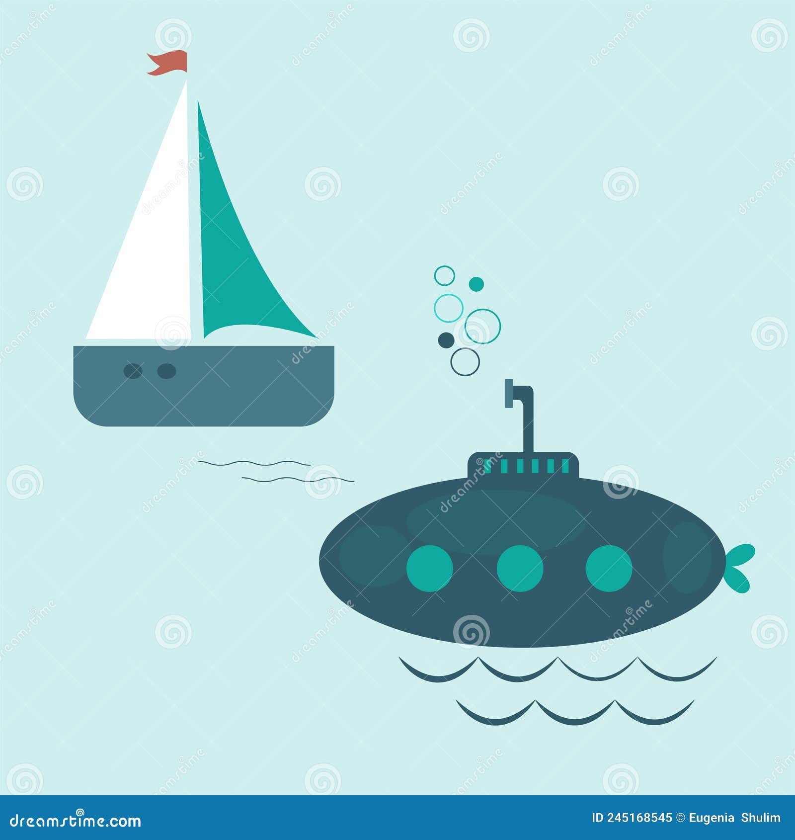 Nautical Design Elements. Collection of Sea Elements. Stock ...