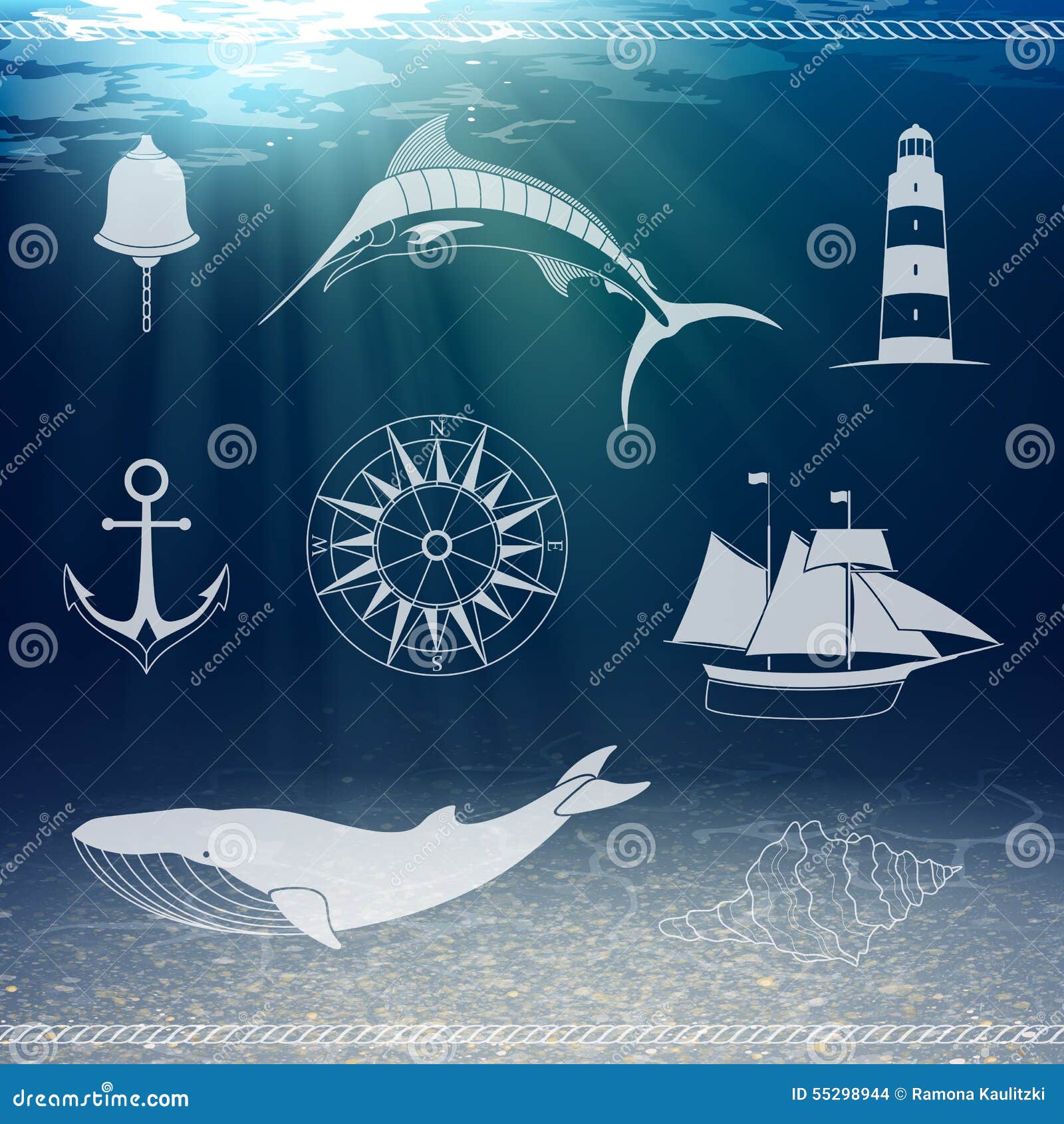 Nautical Design Elements stock illustration. Illustration of element ...