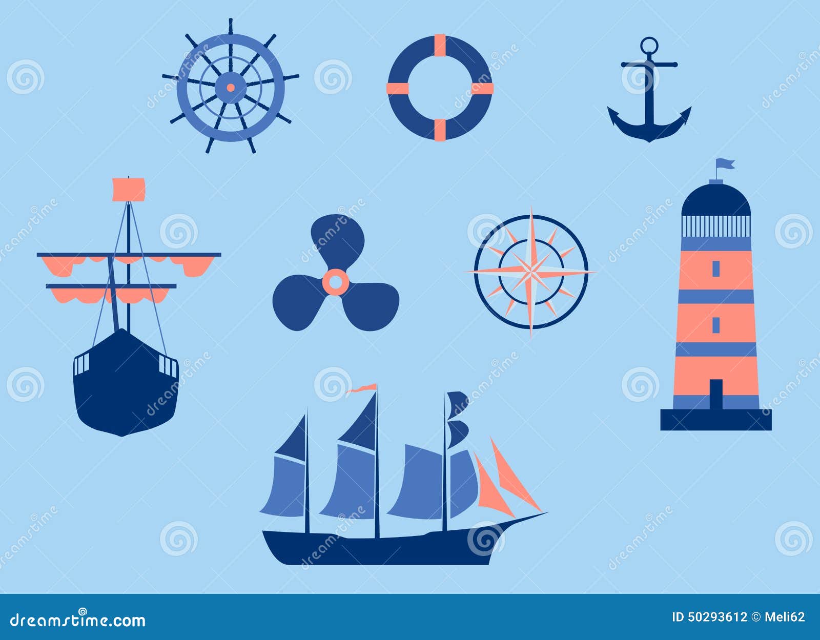 Nautical elements stock vector. Illustration of navy - 50293612