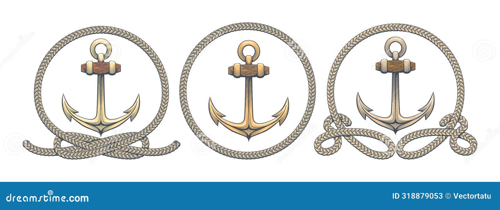 Nautical engraving anchors stock vector. Illustration of antique ...
