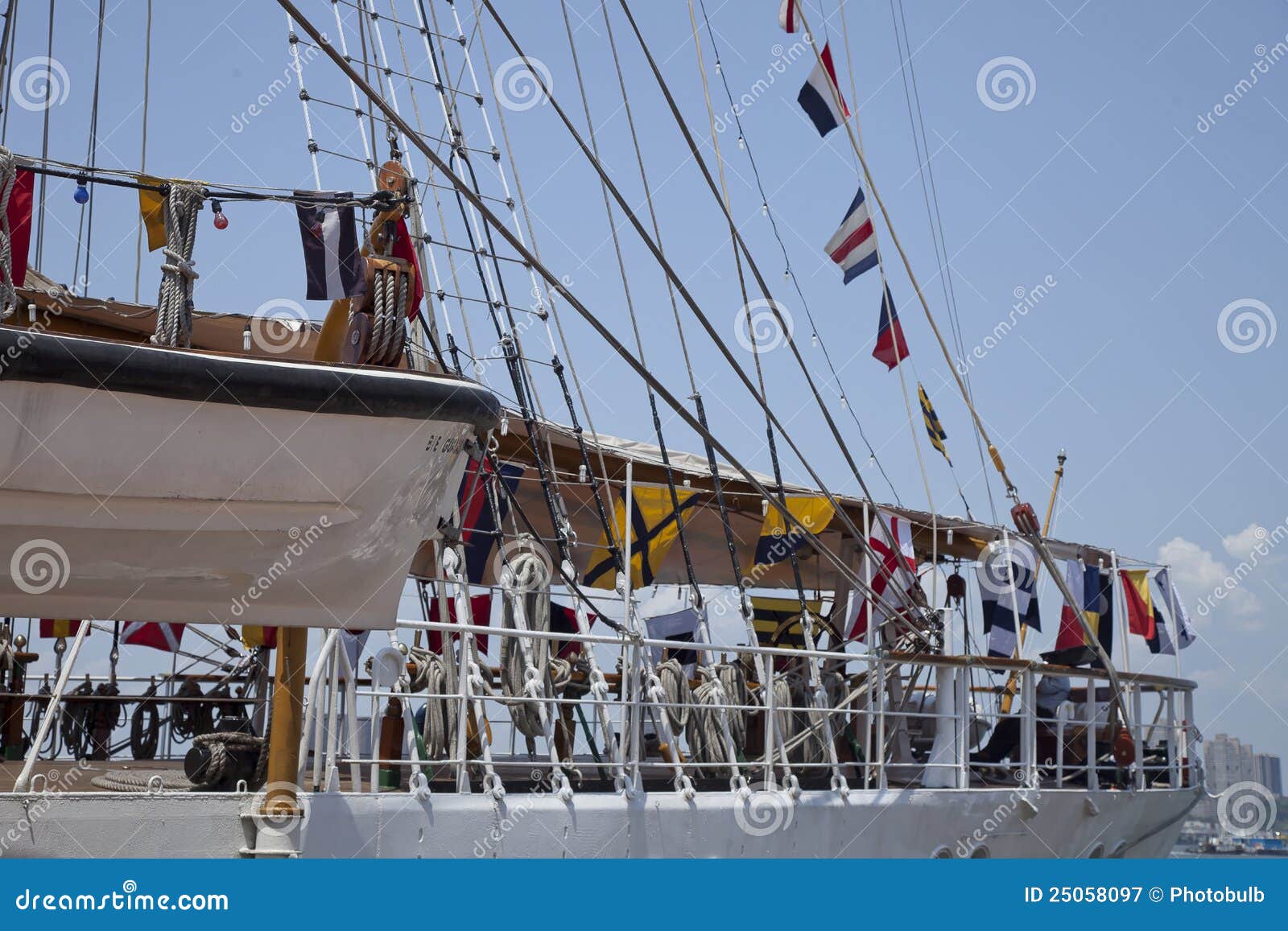 Nautical Flags on a Tall Sailing Ship from Ecuador Stock Image - Image ...
