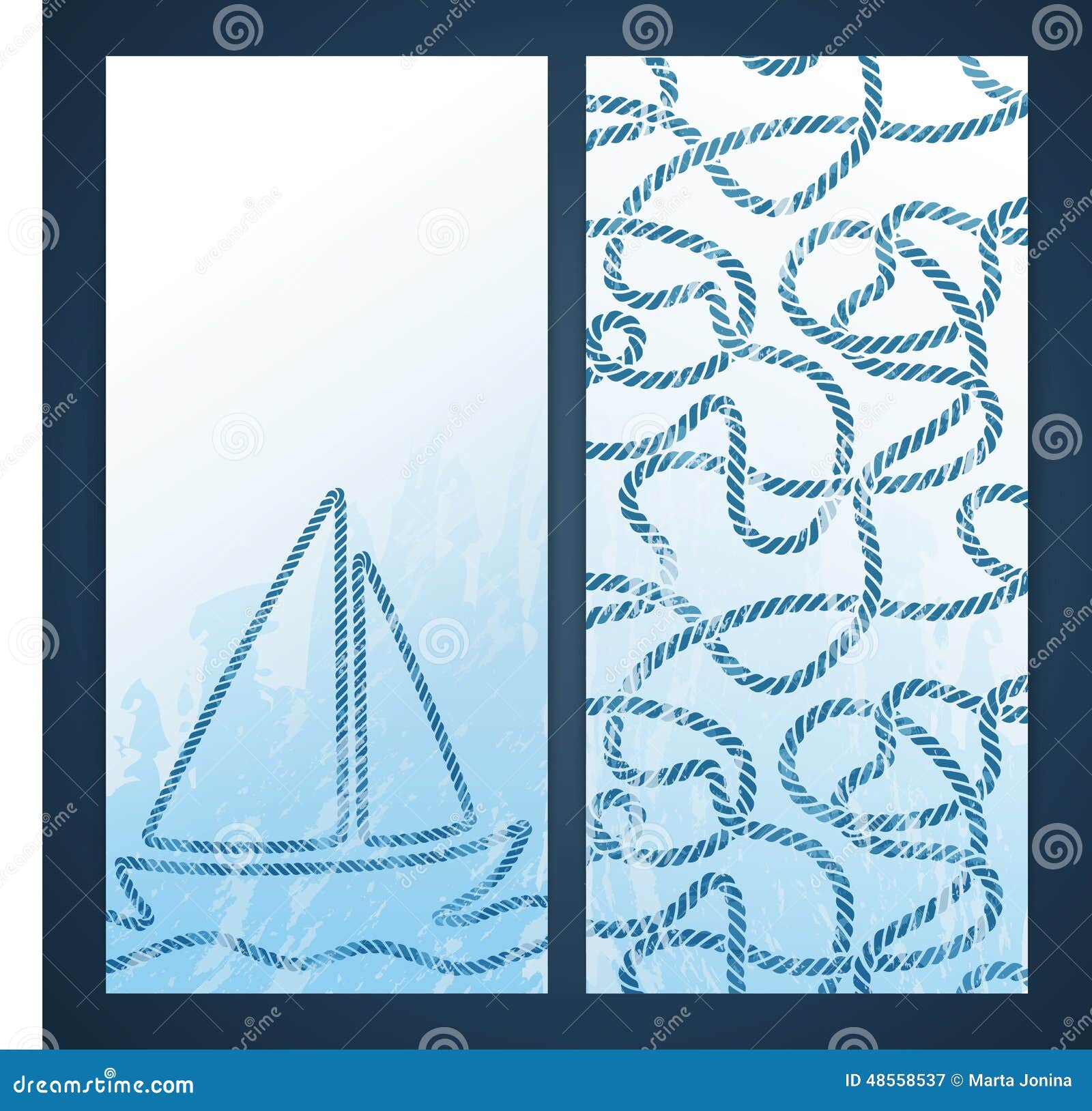 Nautical Flyers with Seafaring Elements Stock Vector - Illustration of ...