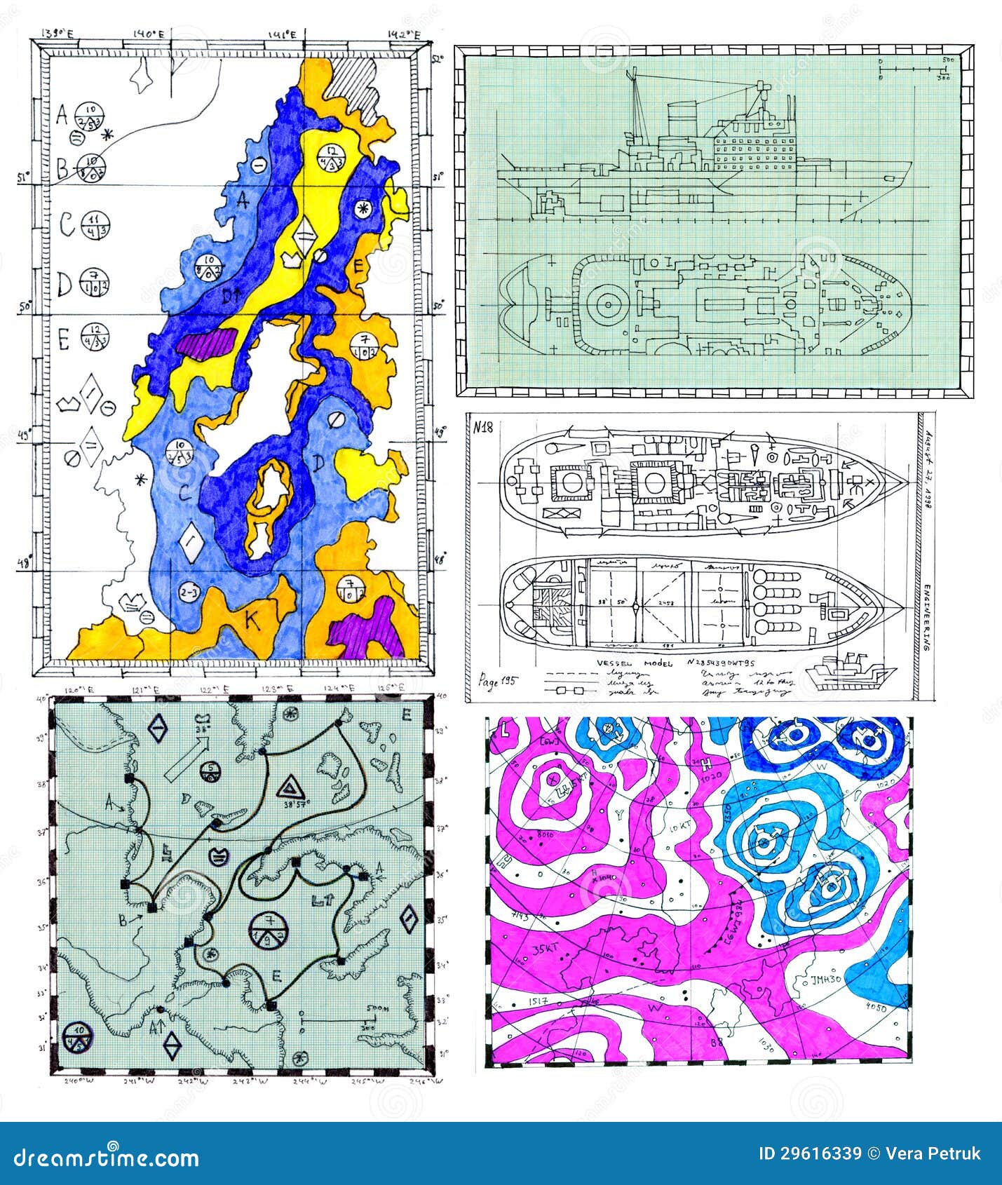 Nautical graphs and maps stock illustration. Illustration of longitude ...