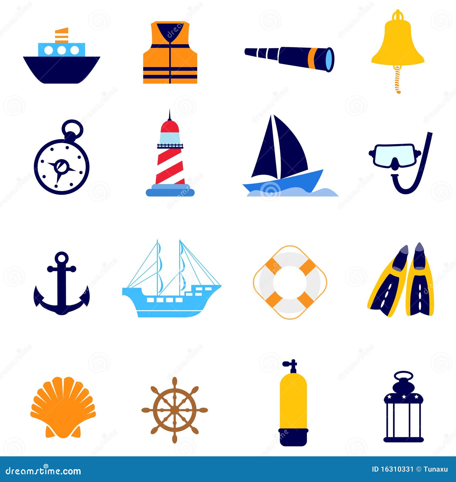 Nautical icon stock vector. Illustration of collection - 16310331