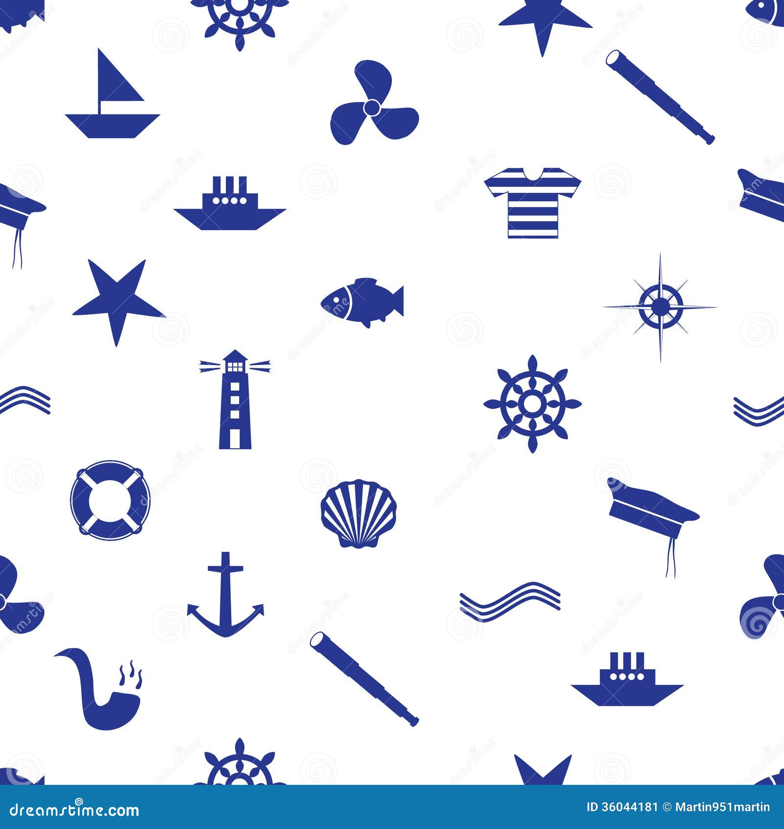 Nautical Icon Set Cartoon Vector | CartoonDealer.com #48627175