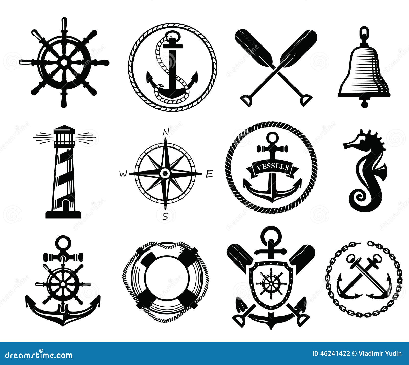 Nautical icon stock vector. Illustration of ocean, marine - 46241422