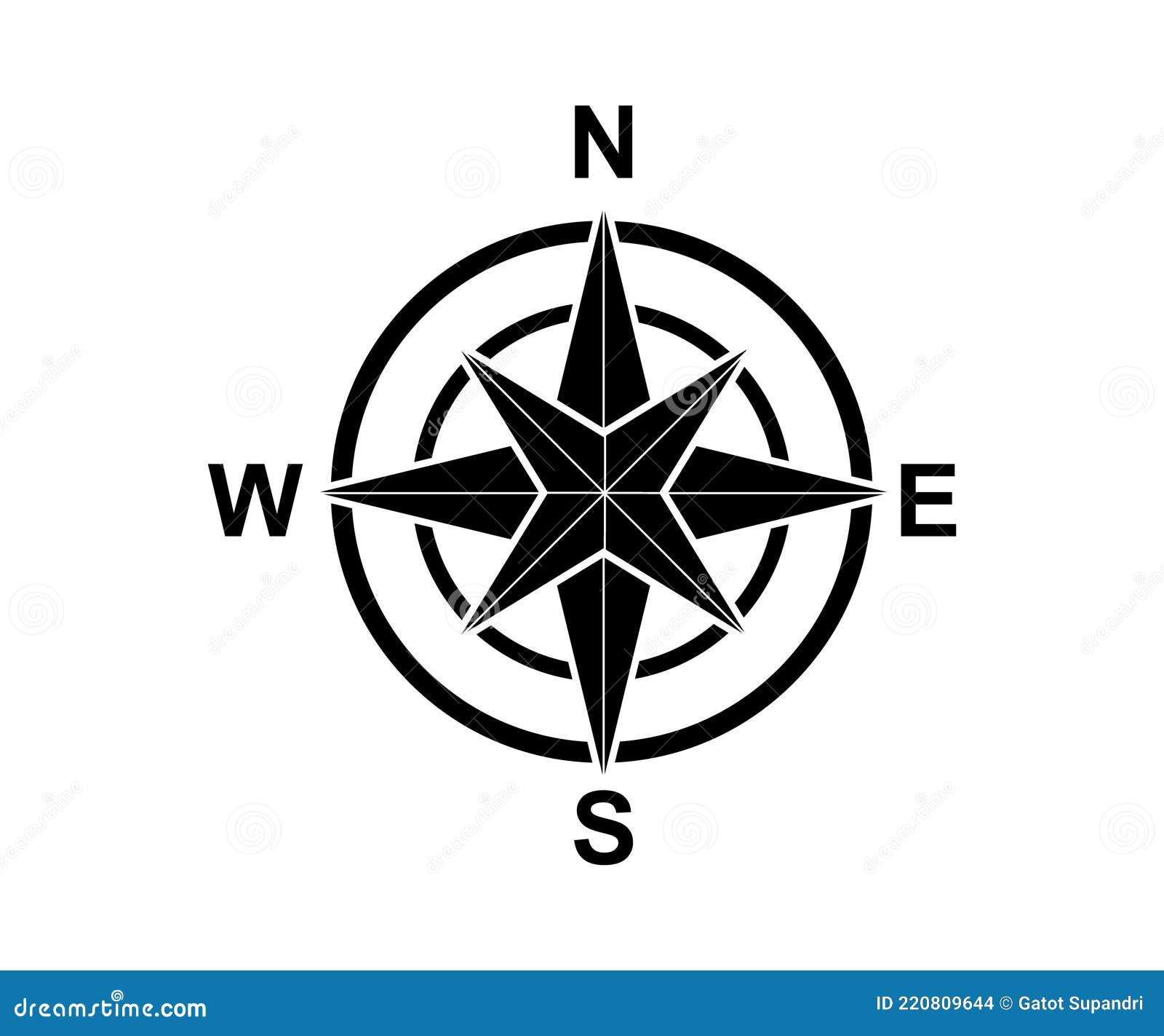 Nautical Compass Icon Vector Logo Design Template Stock Vector ...