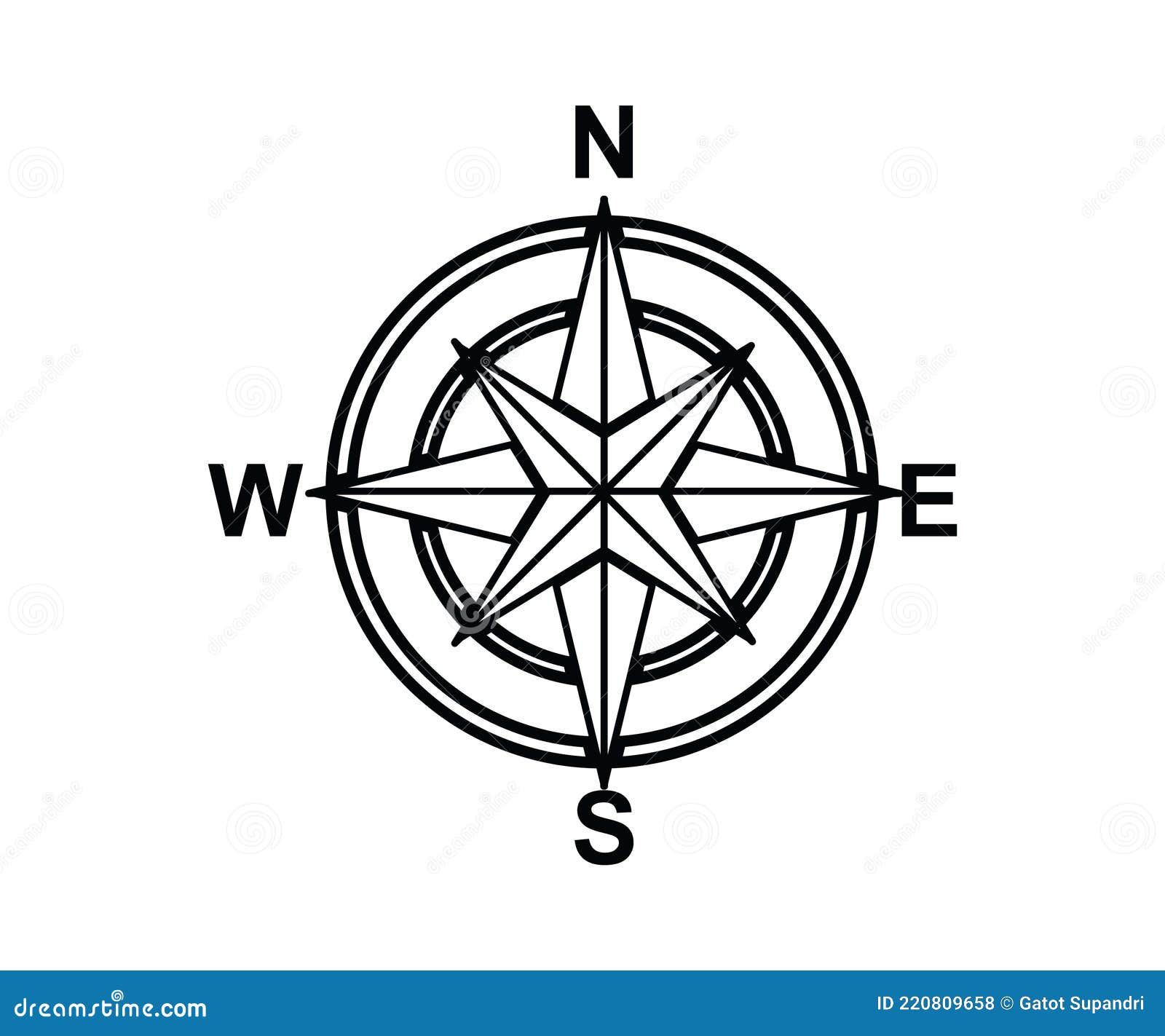 Nautical Compass Icon Vector Logo Design Template Stock Vector ...