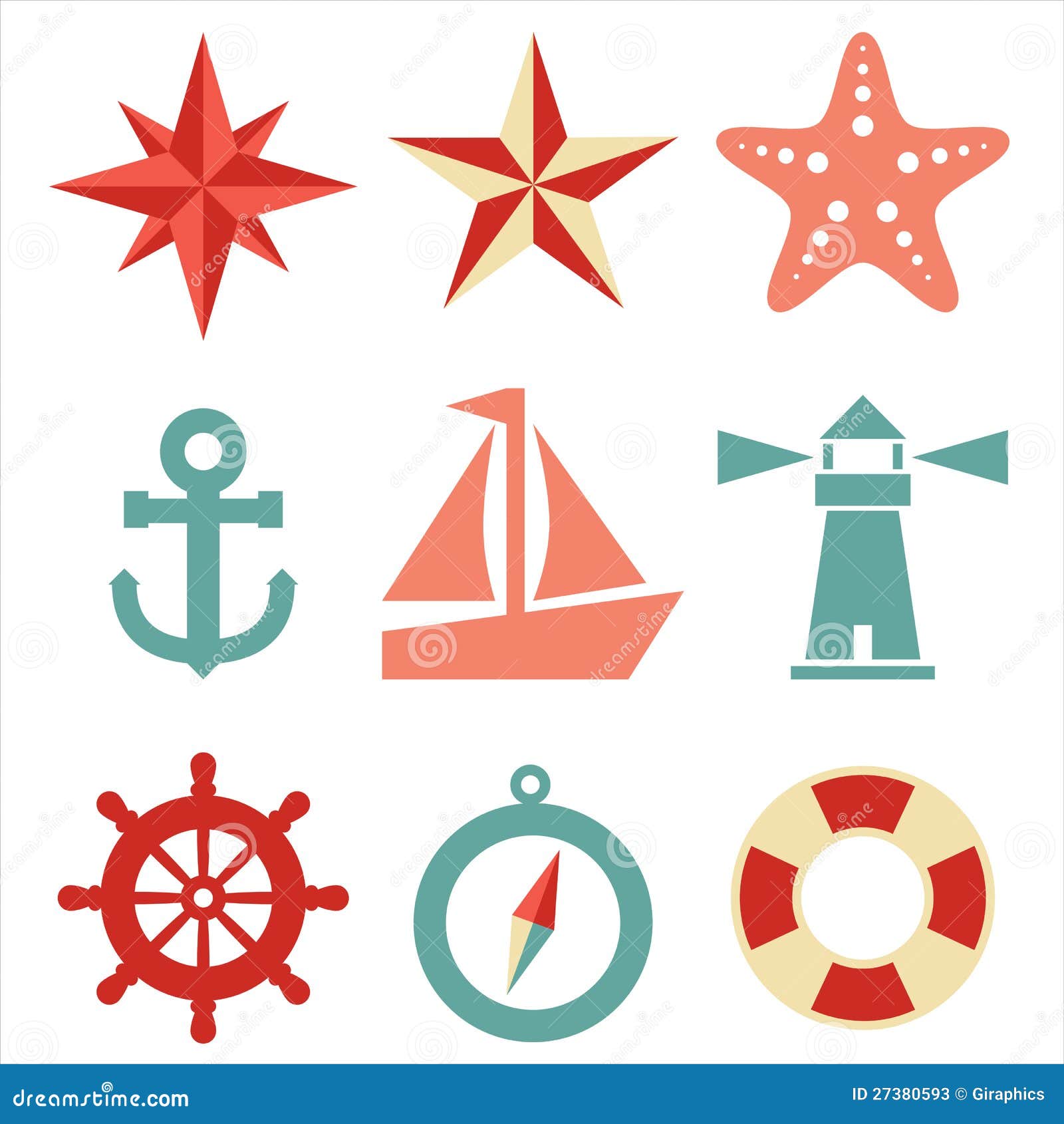 Nautical Icons stock vector. Illustration of drawing - 27380593