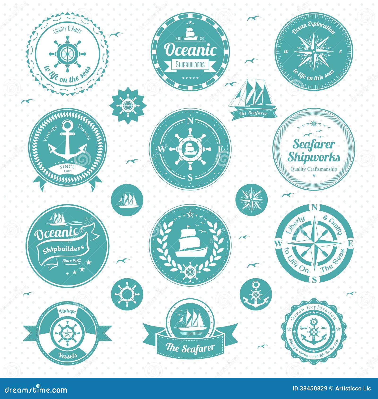 Nautical icons stock vector. Illustration of seas, compass - 38450829