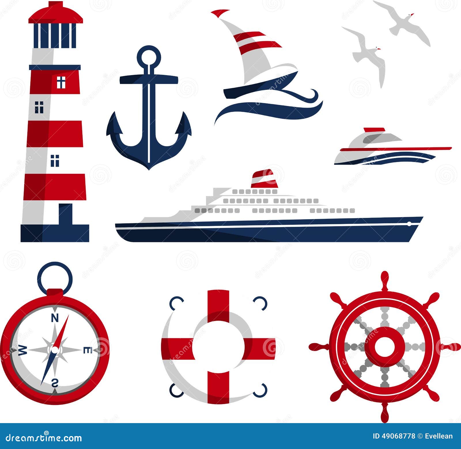 Nautical icons stock vector. Illustration of collection - 49068778