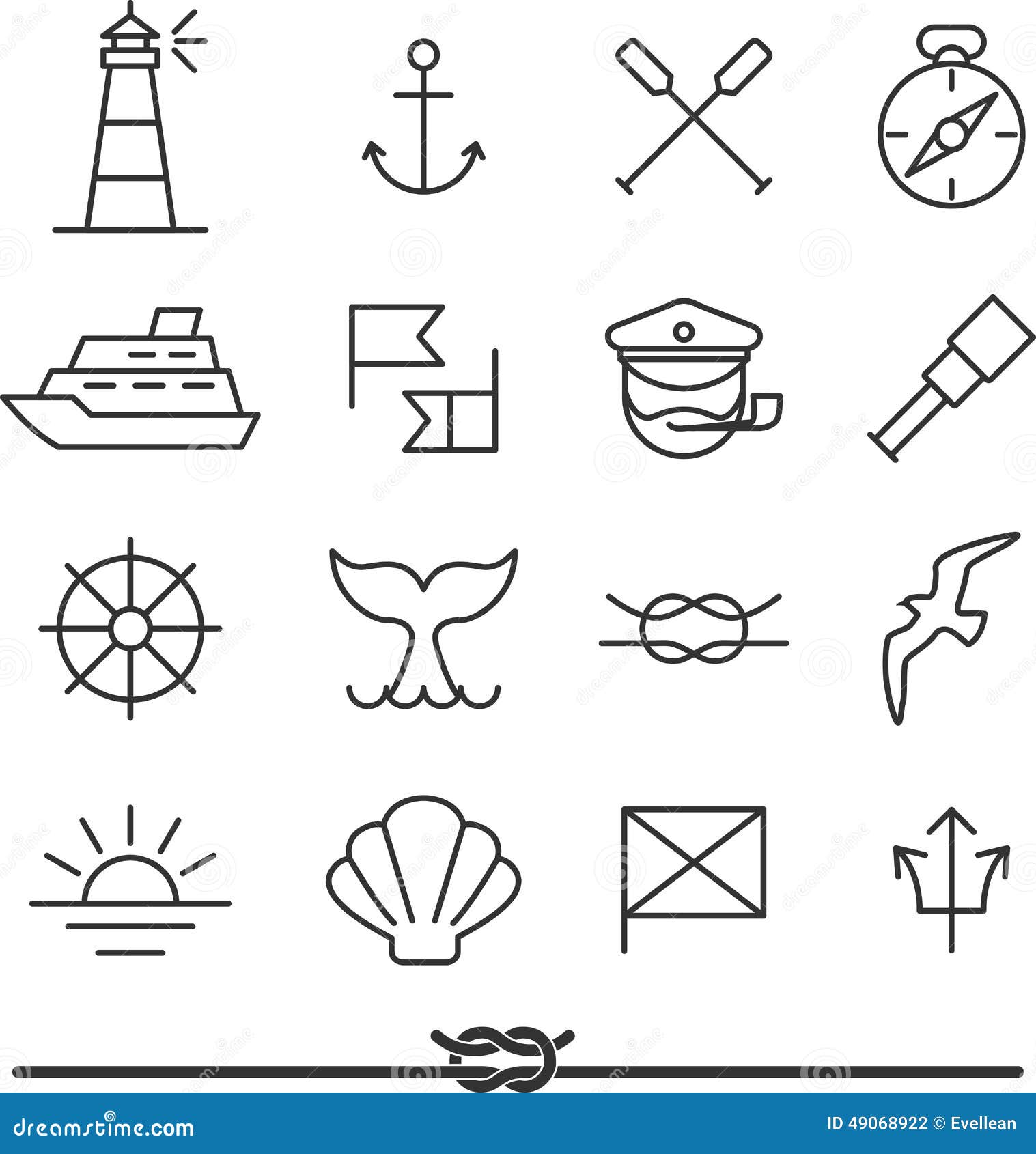 Nautical icons stock vector. Illustration of icons, pictogram - 49068922