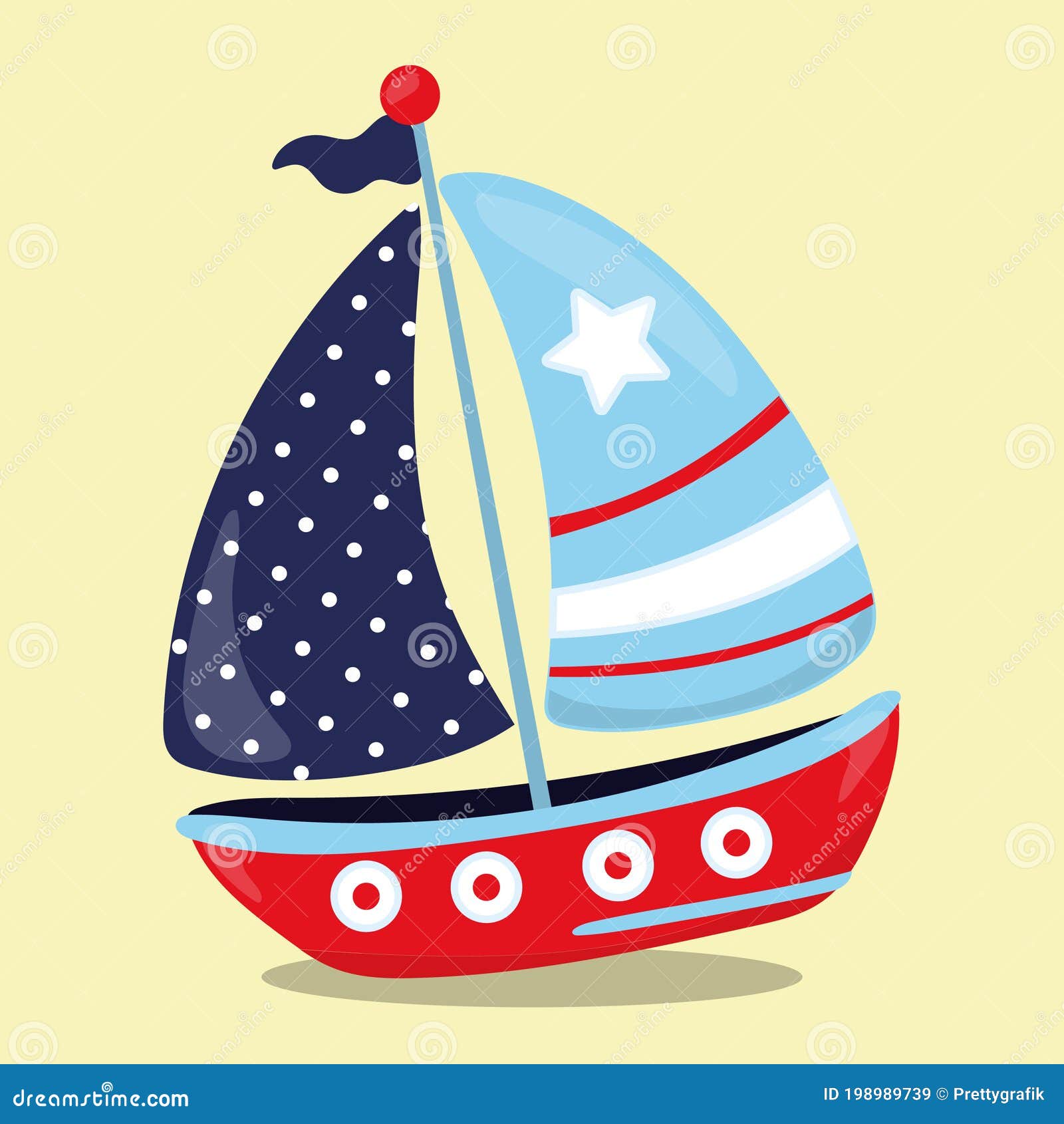 Nautical kids boat 03 stock vector. Illustration of cartoon - 198989739