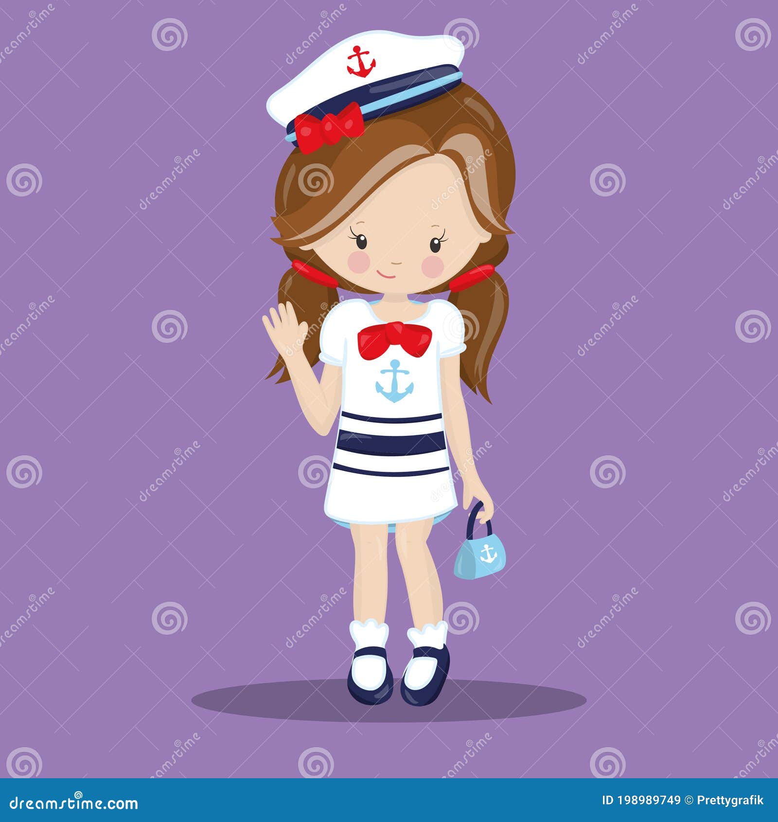 Nautical kids brown 10 stock vector. Illustration of cartoon - 198989749