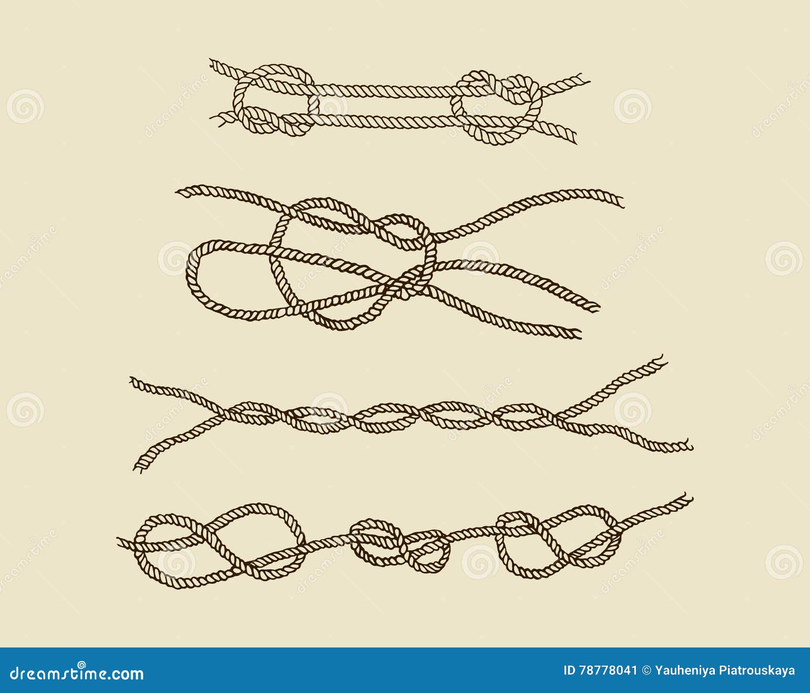 Nautical knot set stock vector. Illustration of drawing - 78778041