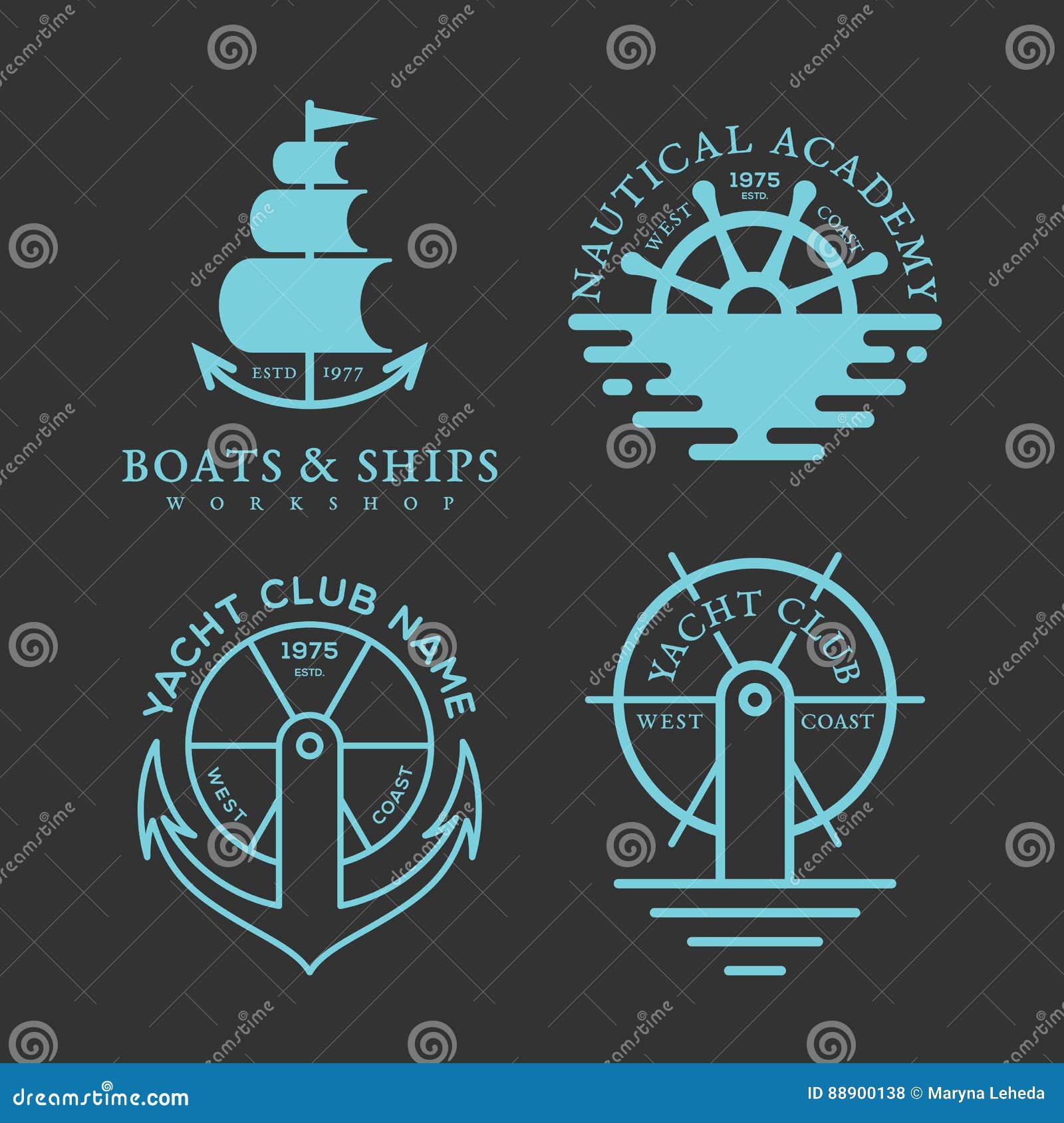 Nautical logo stock vector. Illustration of craft, emblem - 88900138