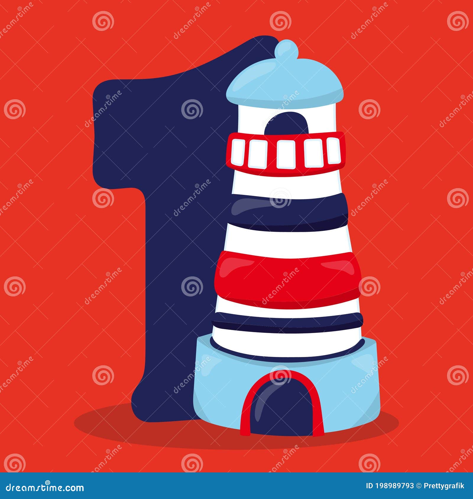 Nautical Number 1 01 stock vector. Illustration of nautical - 198989793