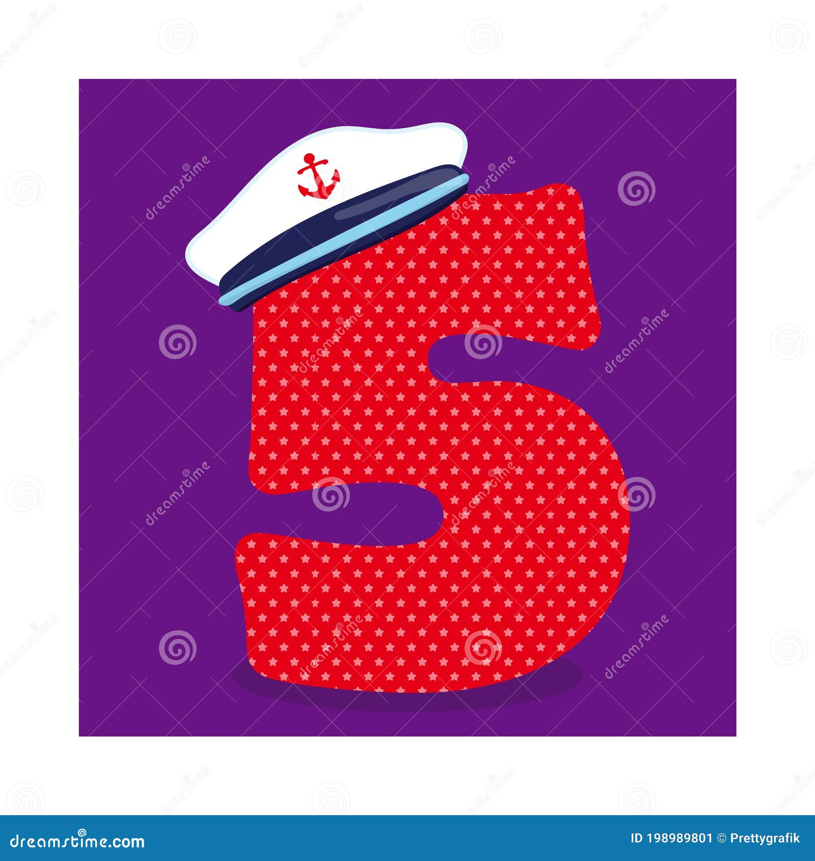 Nautical Number 5 05 stock vector. Illustration of cartoon - 198989801