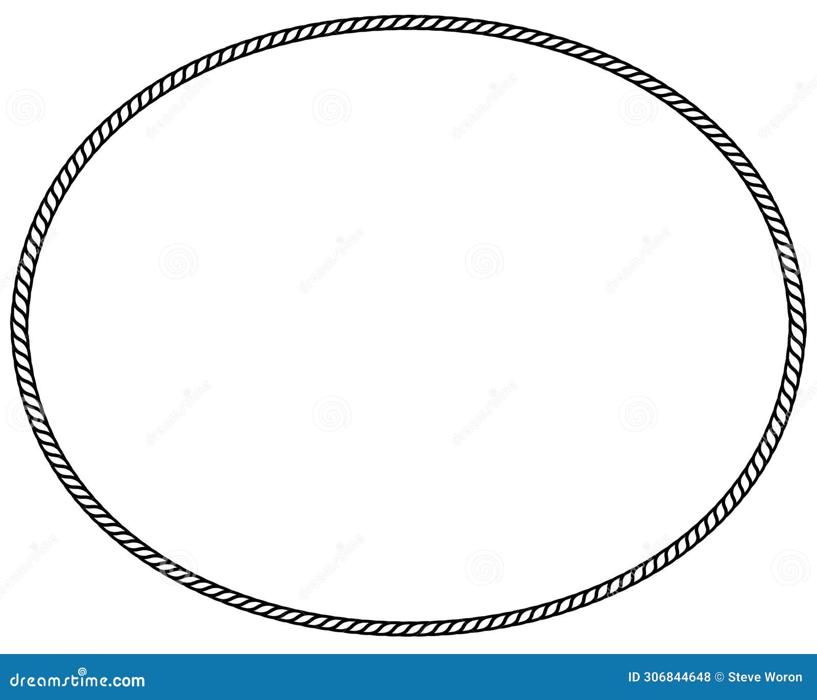 Oval Rope Frame. Thread, Twine, Jute Or Cable Decoration Element In ...
