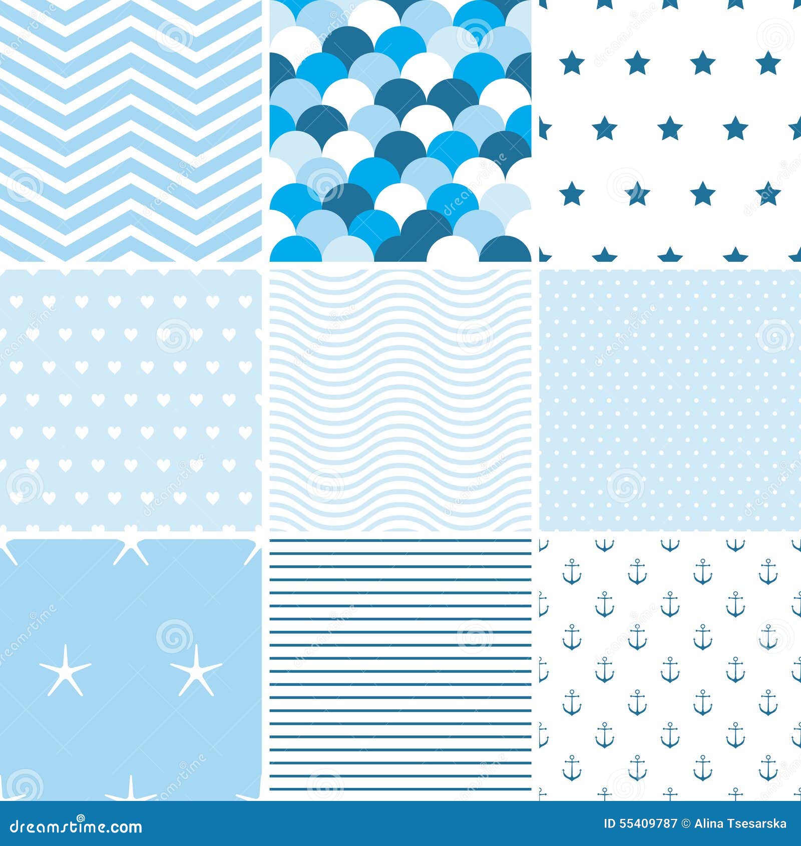 Nautical patterns stock vector. Illustration of geometric - 55409787