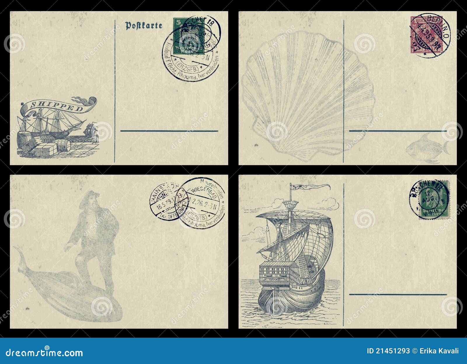 Nautical postcards stock image. Image of hand, cards - 21451293