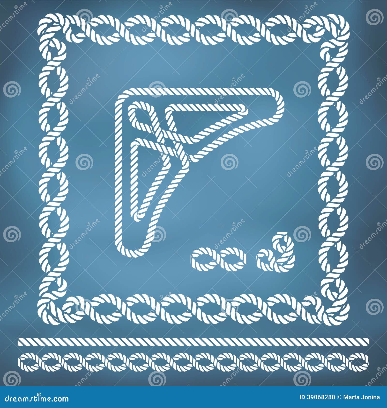 Nautical rope border stock vector. Illustration of rope - 39068280
