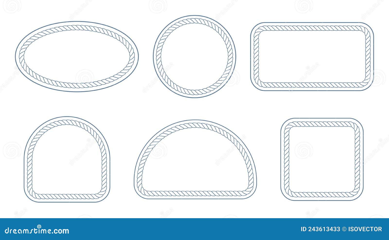 Nautical Rope Borders Set stock vector. Illustration of cable - 243613433
