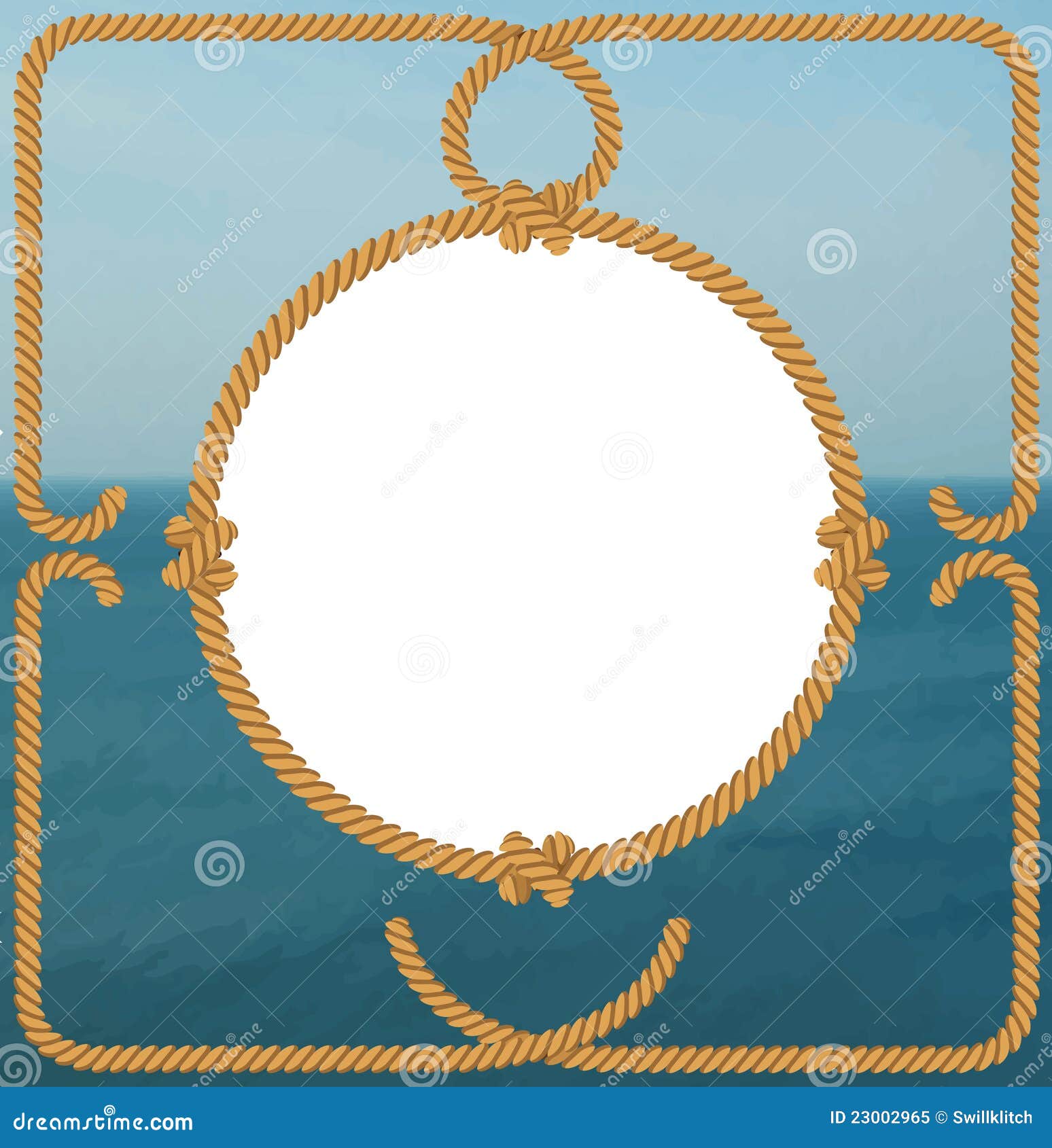 Nautical rope frame stock vector. Illustration of ocean - 23002965