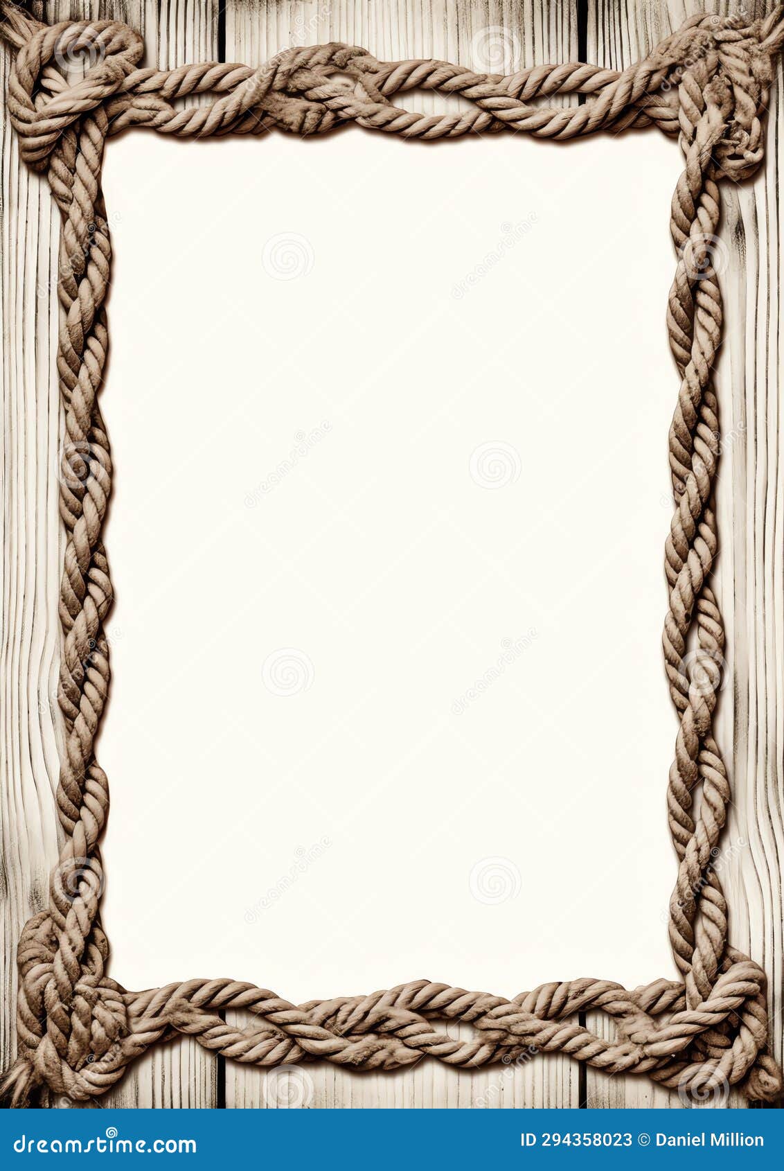 Nautical Rope Frame Border on White Background Stock Illustration ...