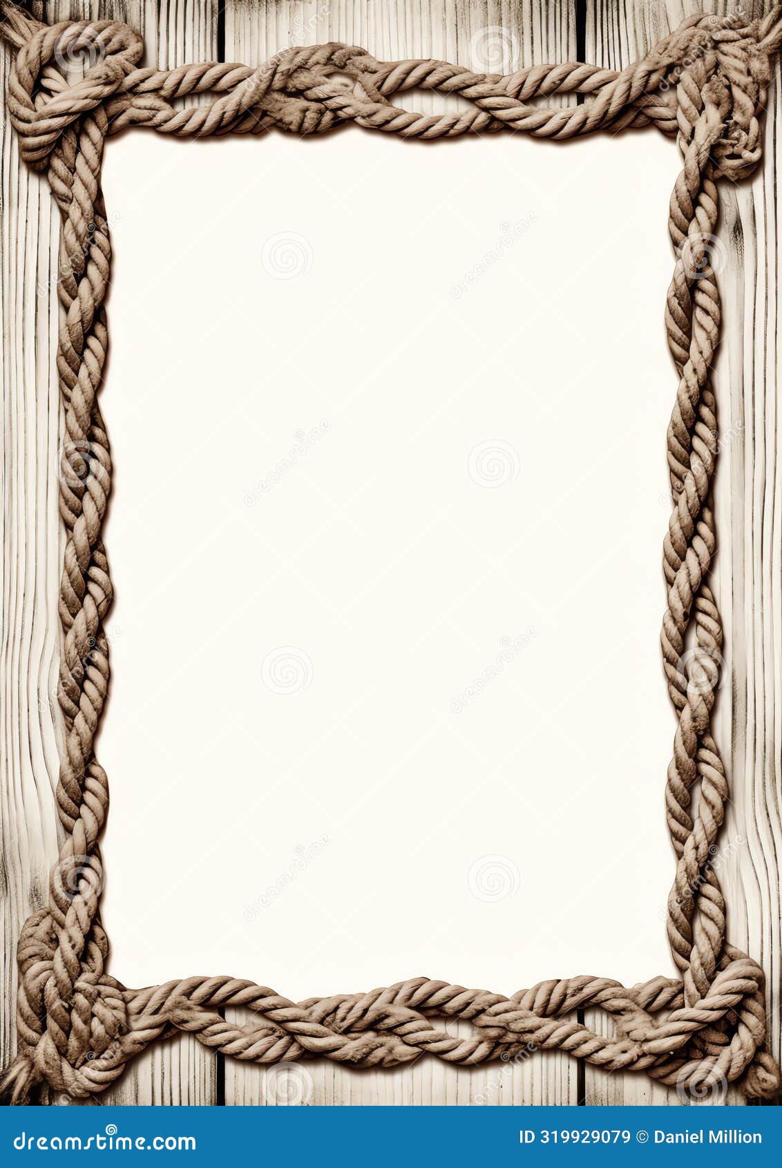 Nautical Rope Frame Border on White Background Stock Illustration ...
