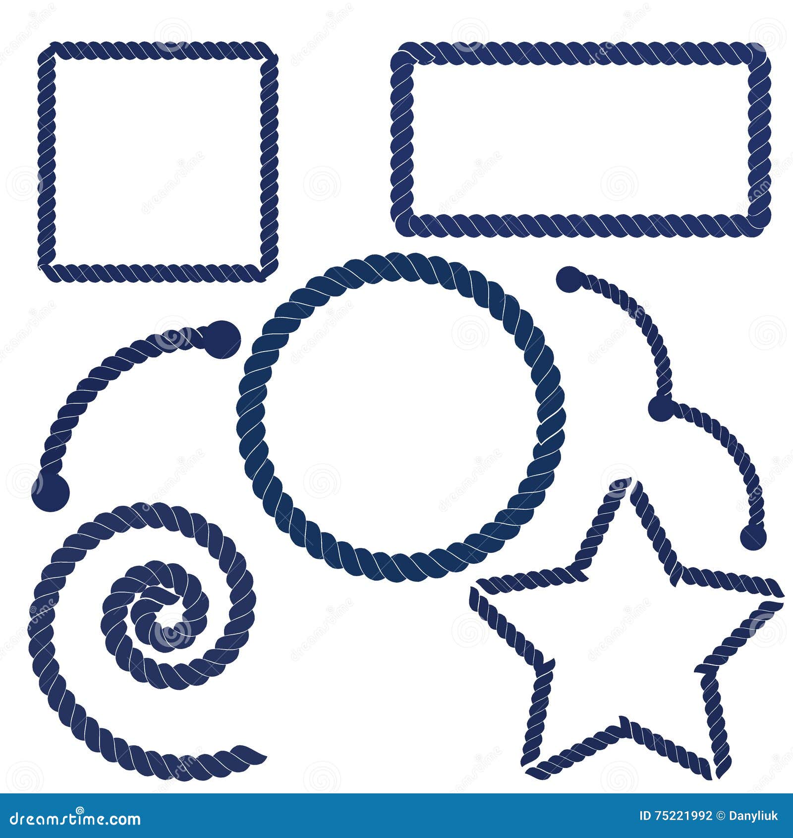 Nautical Rope Frame Vector Set. | CartoonDealer.com #75221992