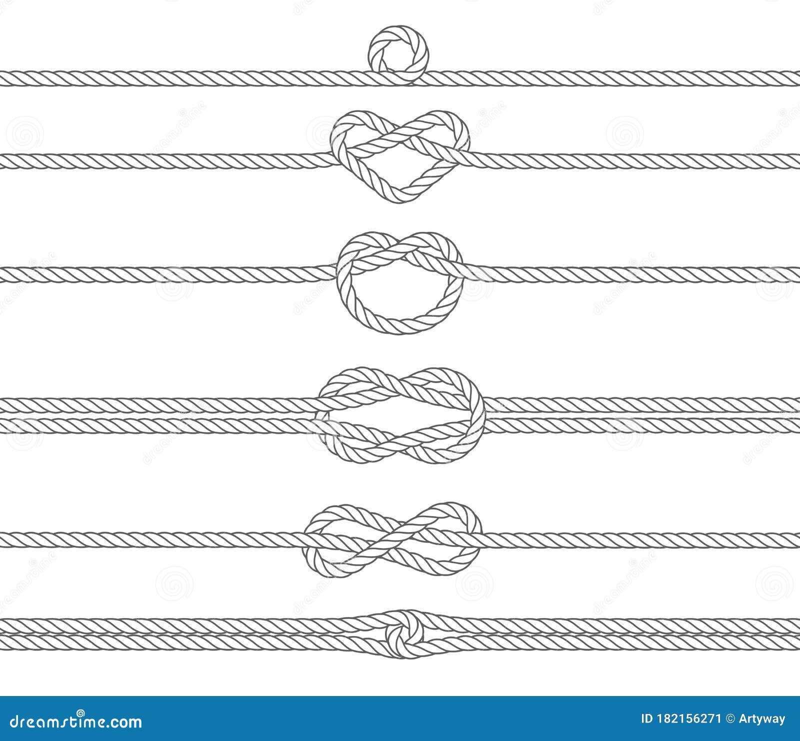 Nautical Rope Frames and Borders, Seamless Pattern. Marine Rope ...