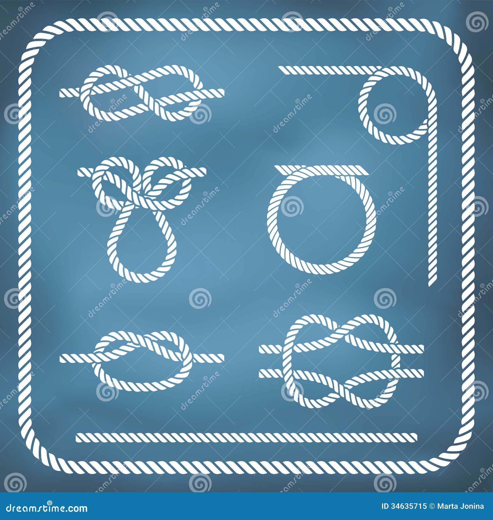 Nautical rope knotes stock vector. Illustration of design - 34635715