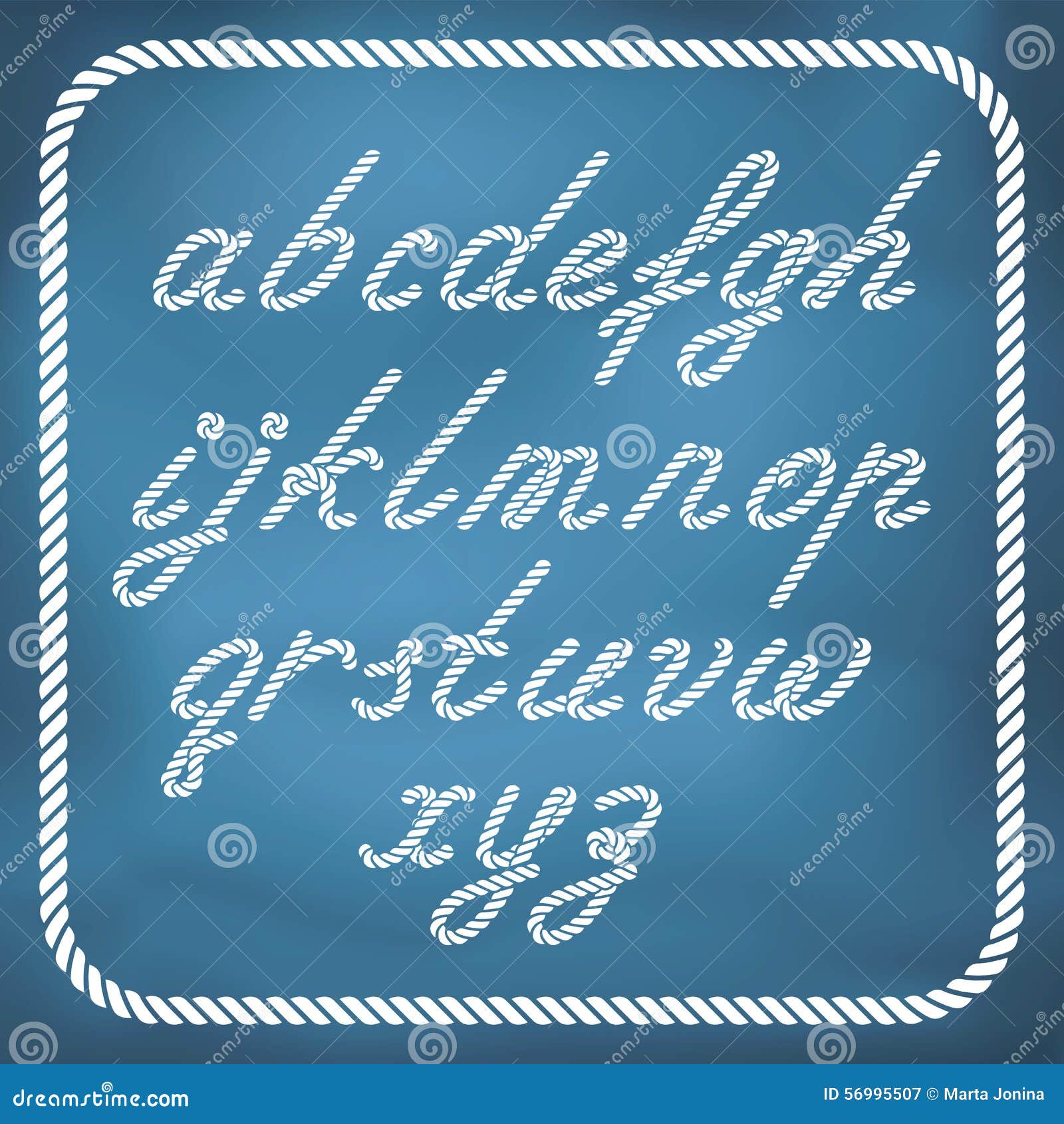 Nautical rope letters stock illustration. Illustration of border - 56995507