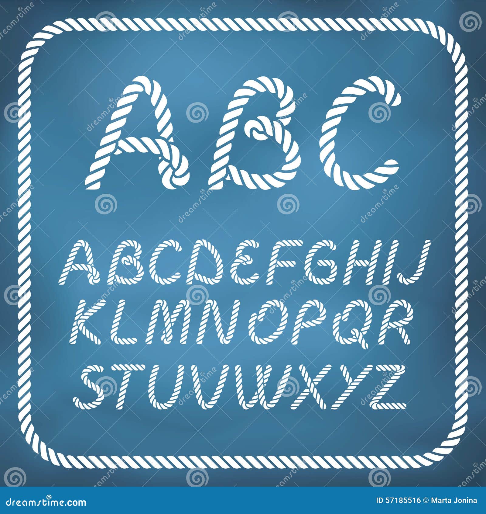 Nautical rope letters stock vector. Illustration of twine - 57185516