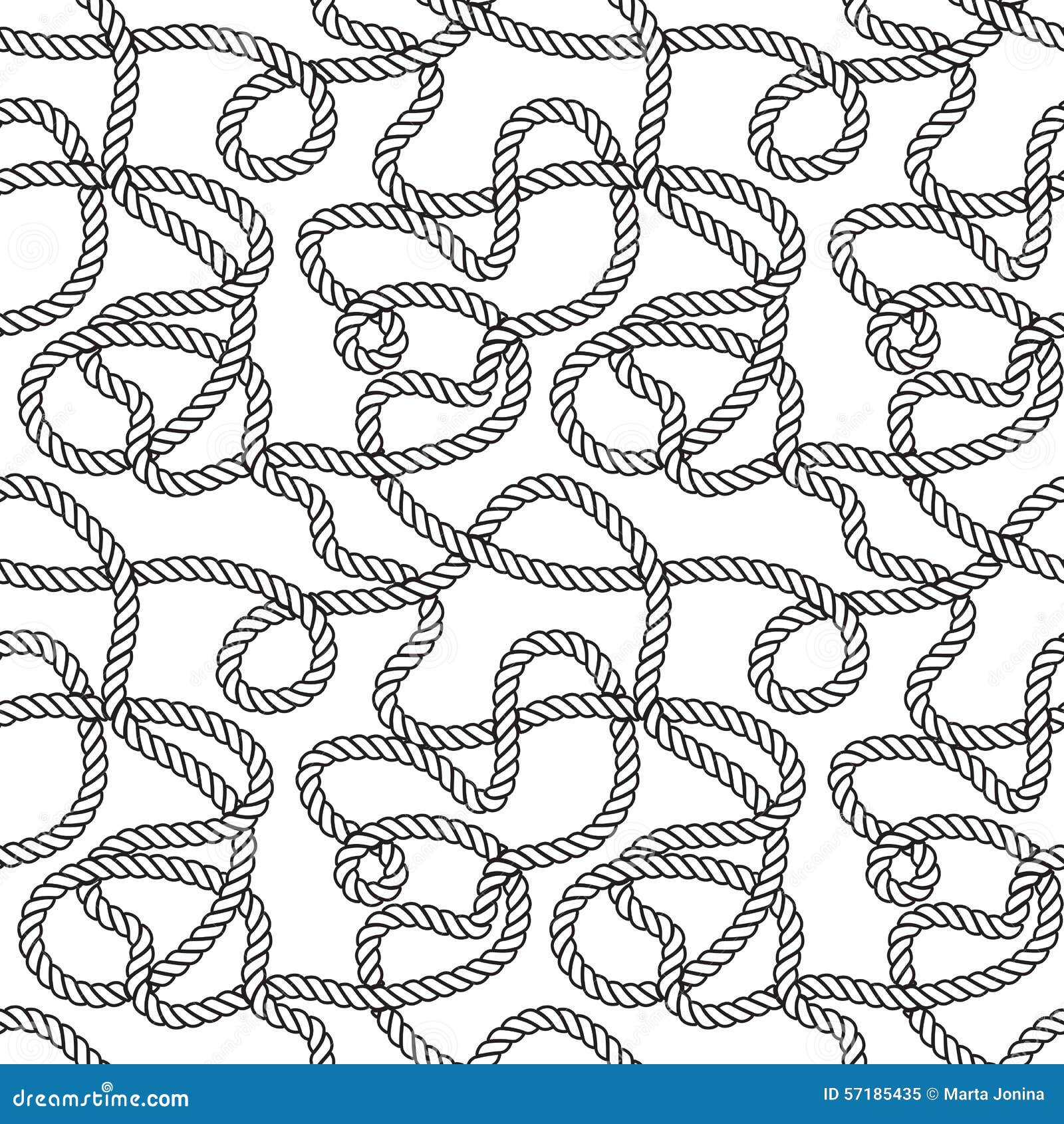 Nautical rope pattern stock vector. Illustration of loop - 57185435