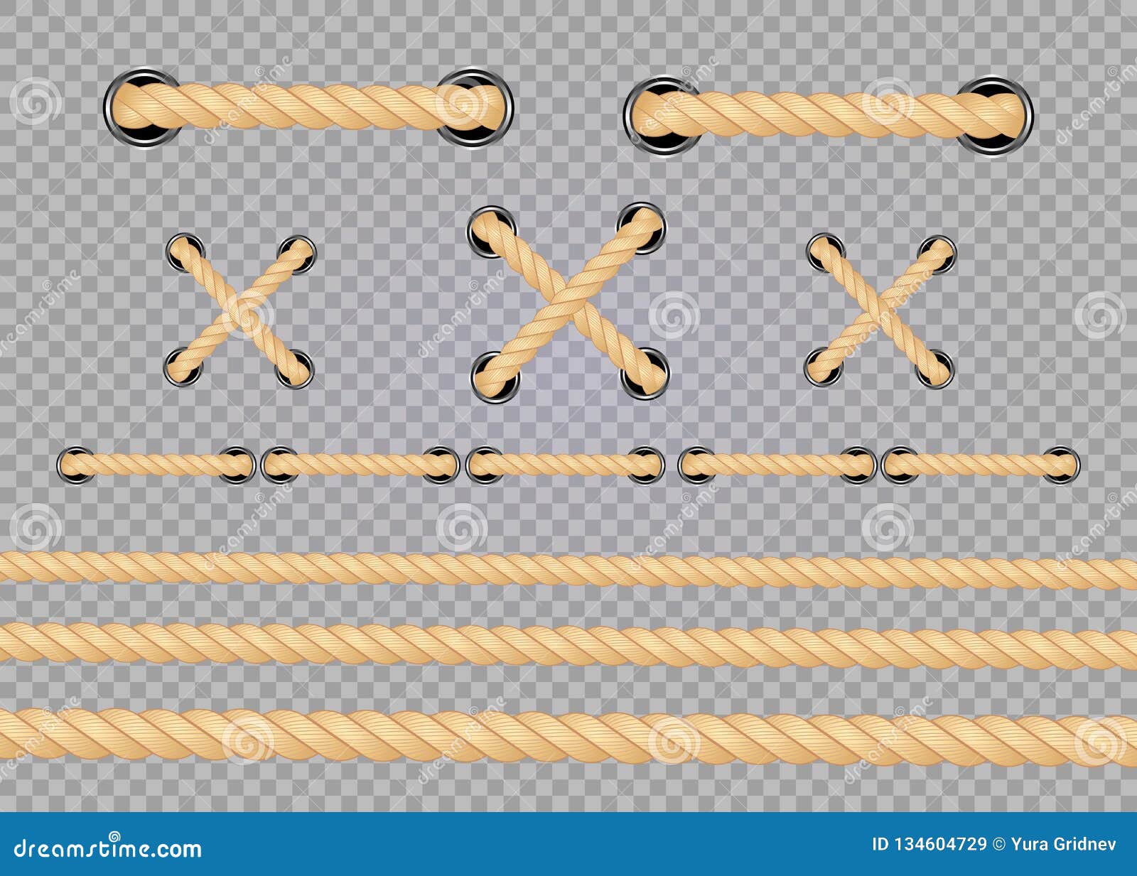 Nautical Rope. Round and Square Rope Frames, Cord Borders. Sailing ...